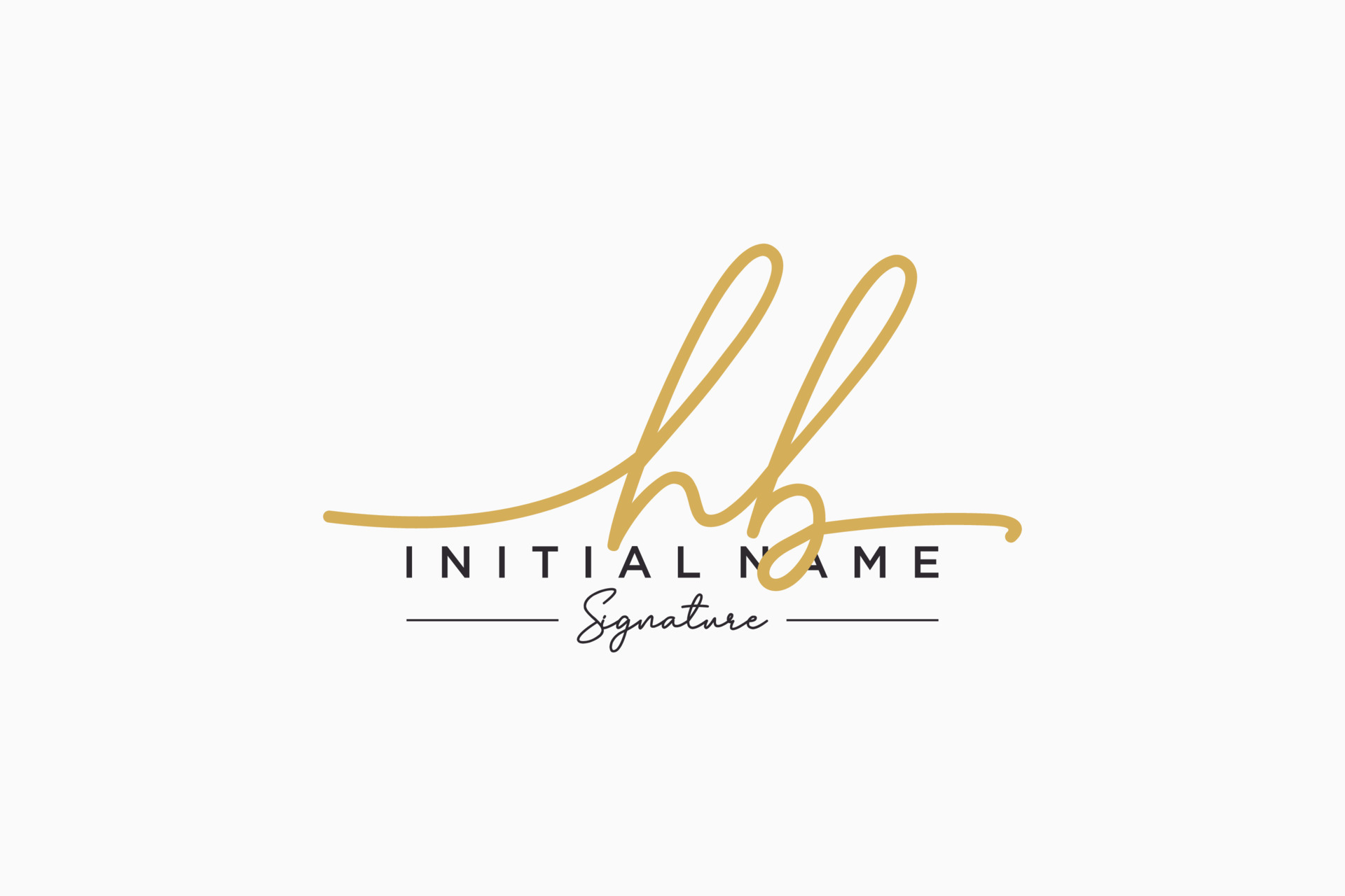 vector de plantilla de logotipo de firma hb inicial. ilustración de vector de letras de ...