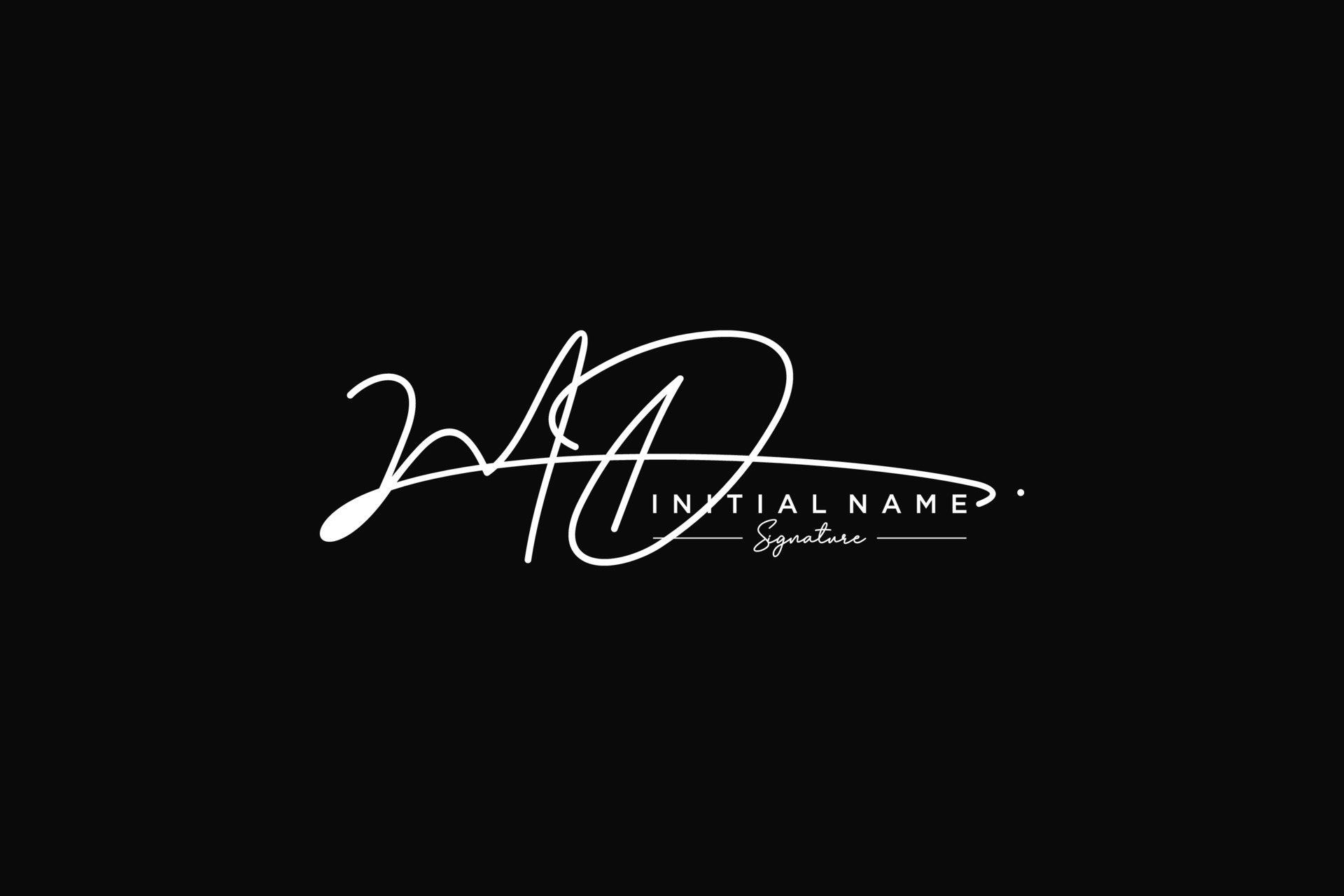Initial Md Signature Logo Template Vector Hand Drawn Calligraphy Lettering Vector Illustration