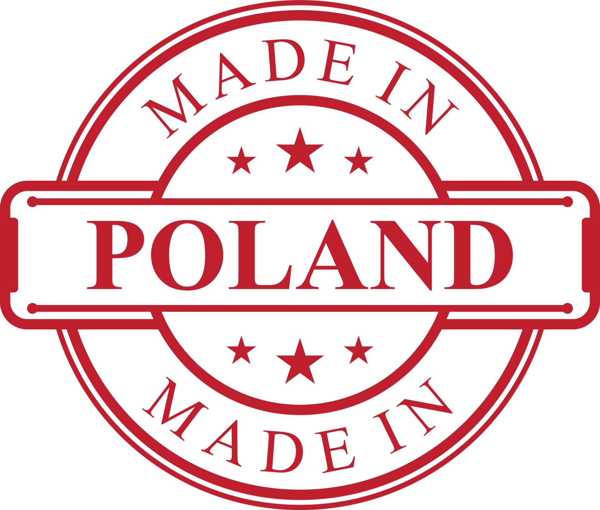 Made in Poland label icon with red color emblem 16384355 Vector Art at ...