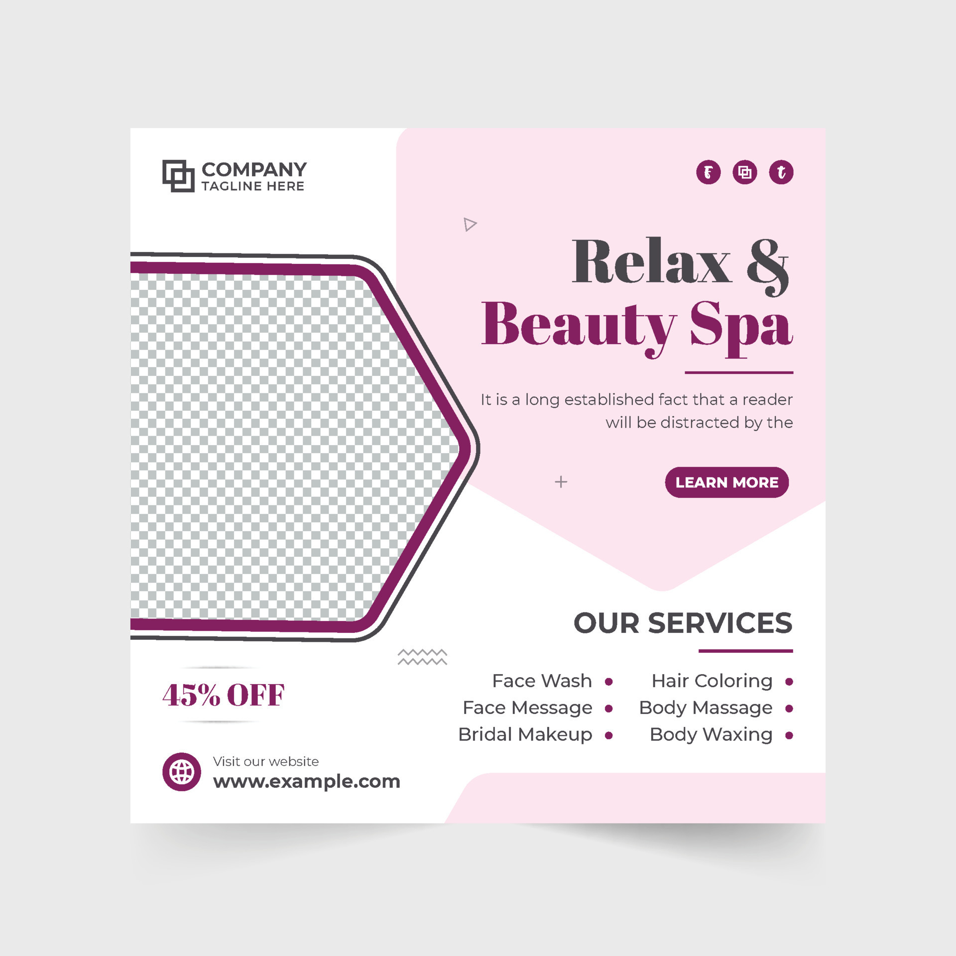 Beauty Spa Treatment Promotional Poster Design With Lavender And Dark Colors Body Massage And
