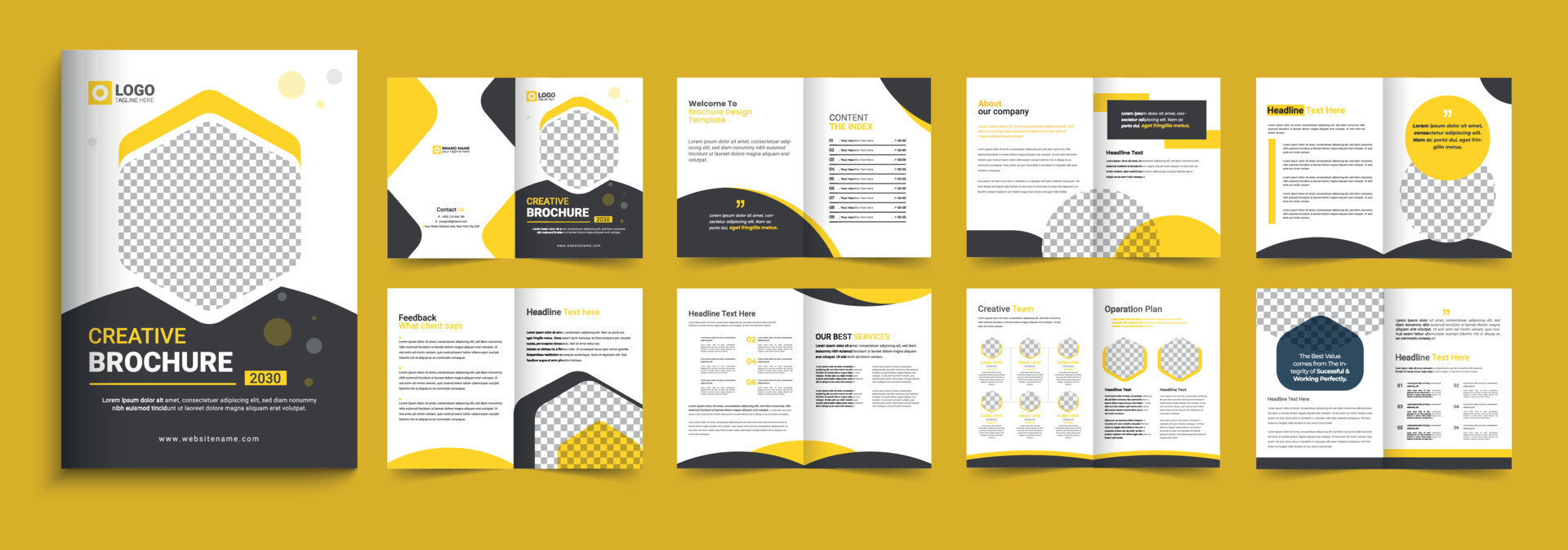 Corporate Company Profile Brochure Template Design 16 Page Corporate Brochure Editable Template