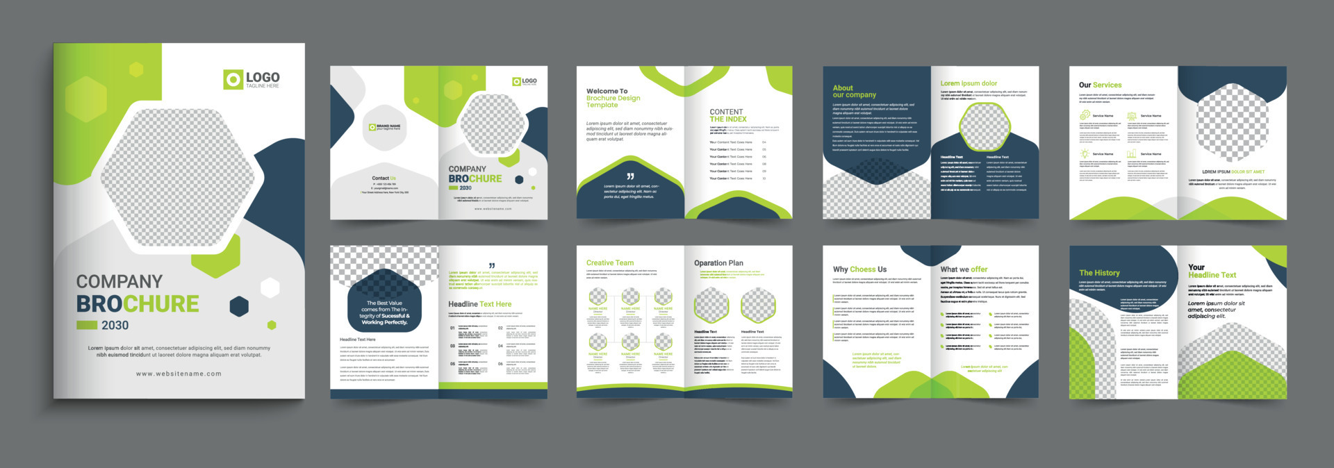 Corporate Company Profile Brochure Template Design 16 Page Corporate Brochure Editable Template