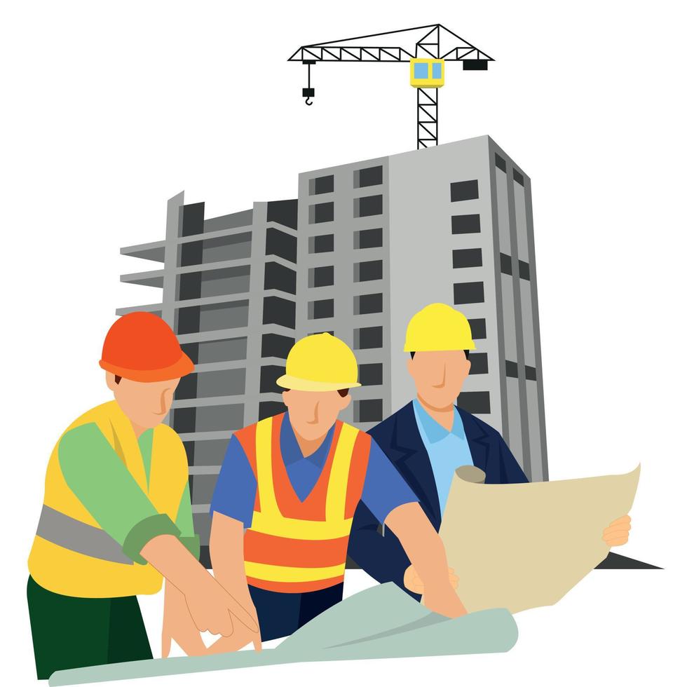 civil architect engineer studying building plans and working engineering and architecture ...