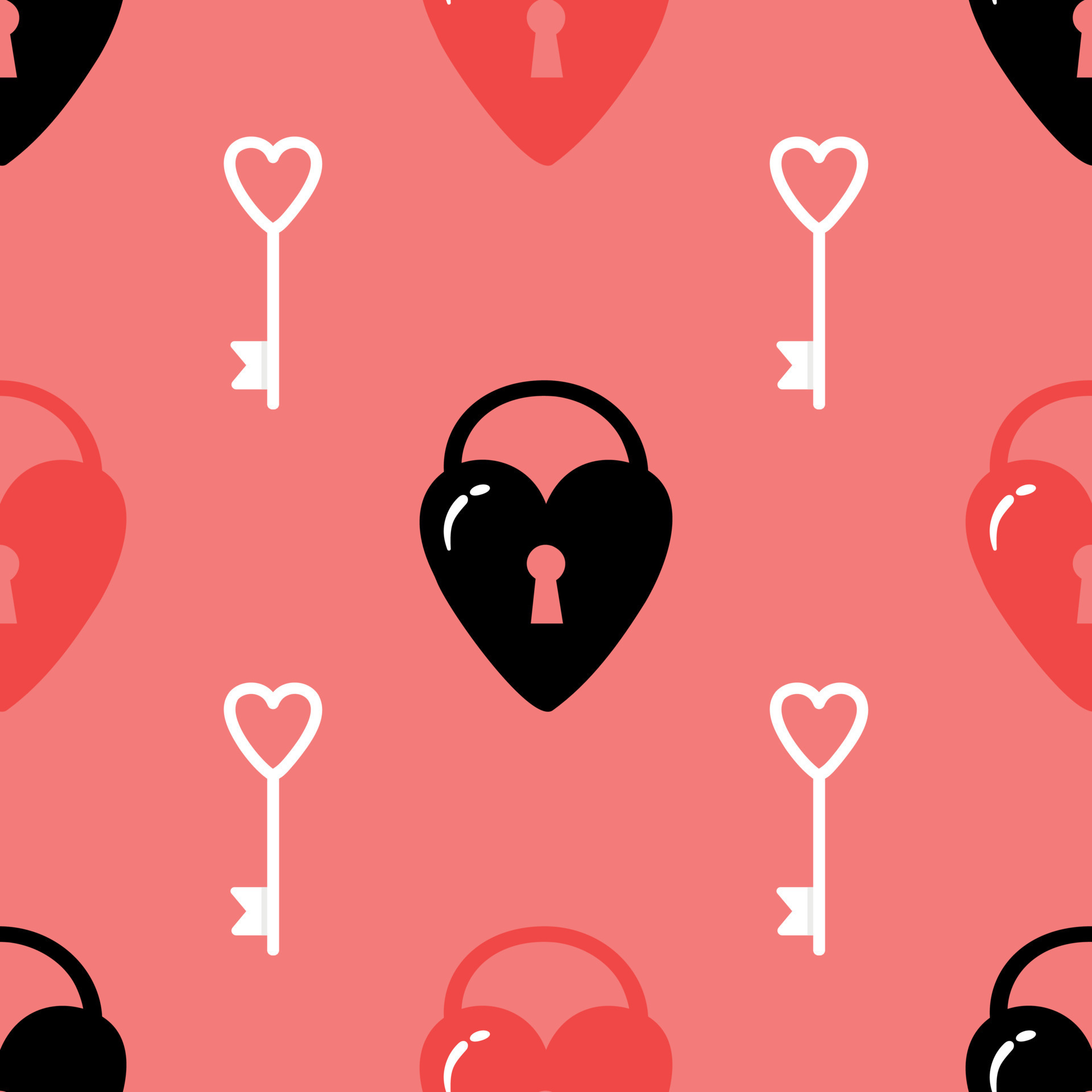 Cute love lock and key pattern. 16387837 Vector Art at Vecteezy