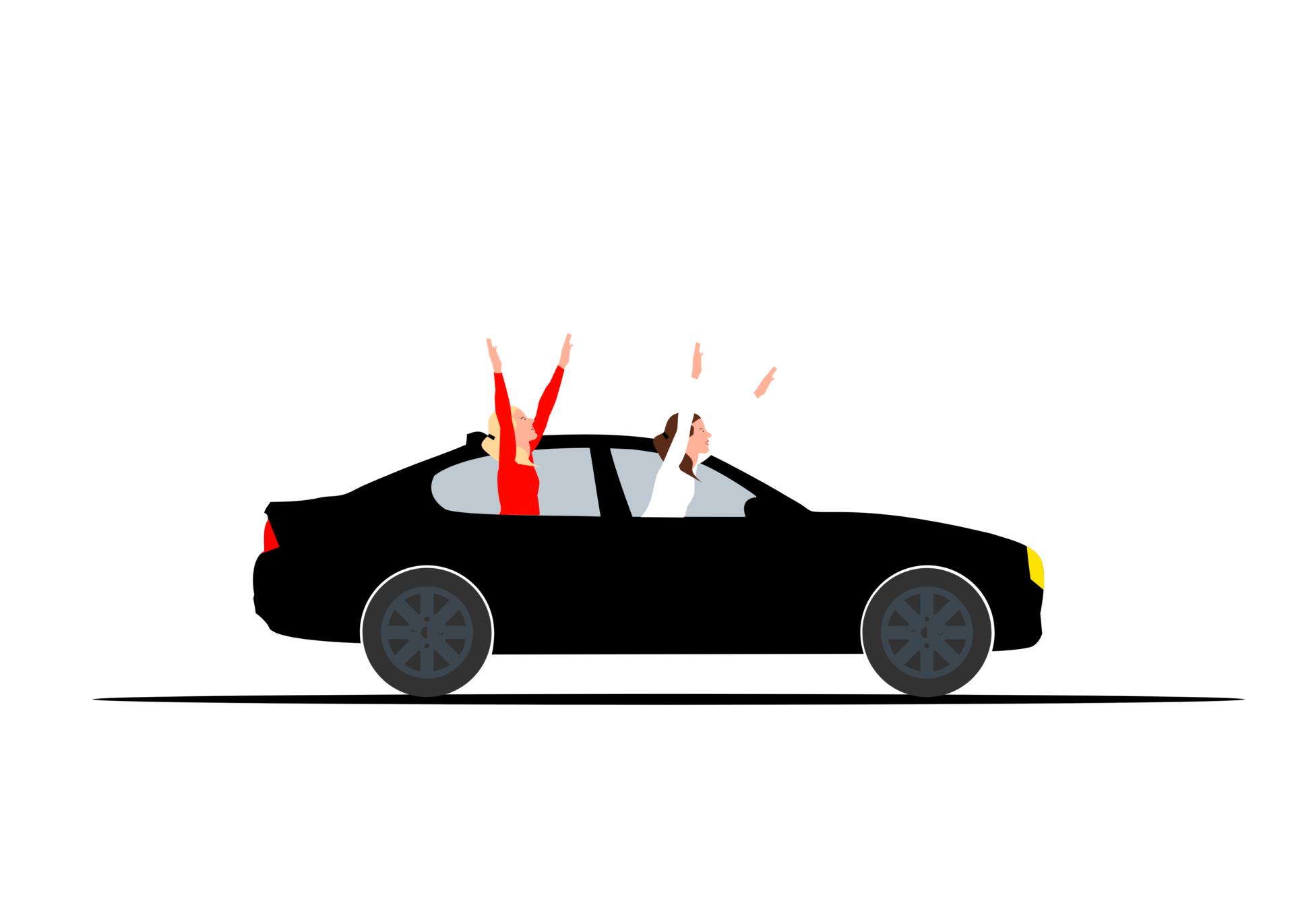 Women Together Car Ride 16389951 Png