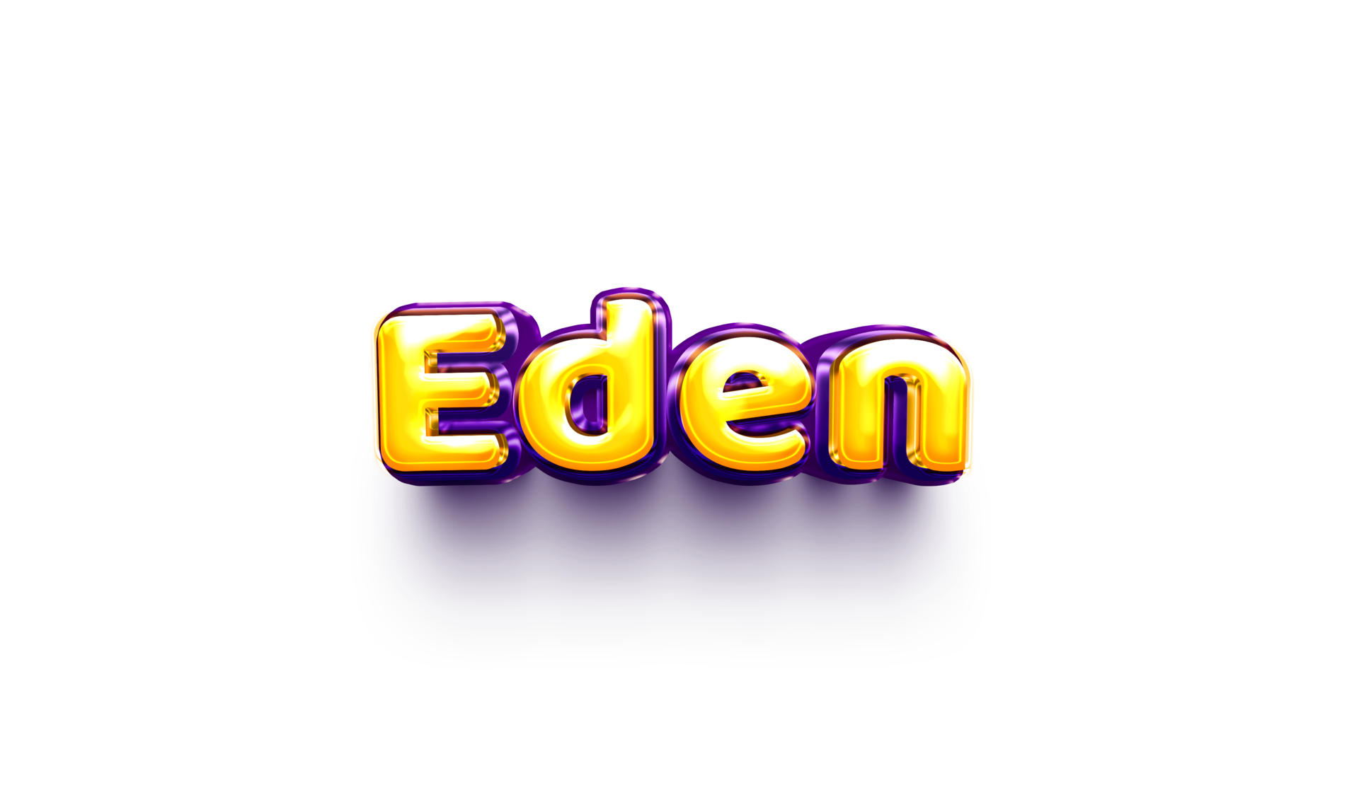 names of boy English helium balloon shiny celebration sticker 3d inflated Eden 16391303 PNG