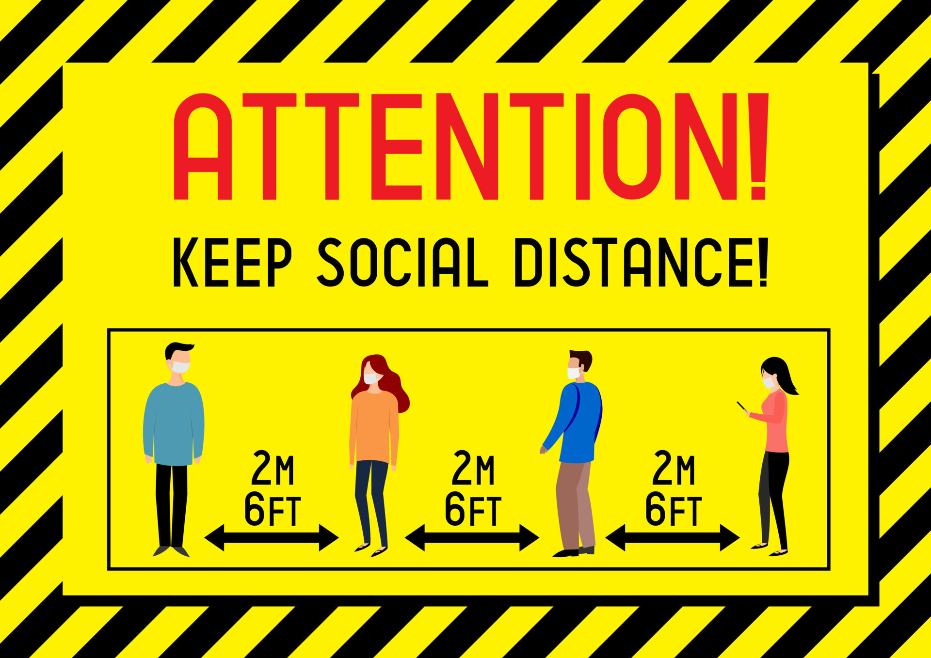 Poster about Keeping Social Distance 16394989 Vector Art at Vecteezy