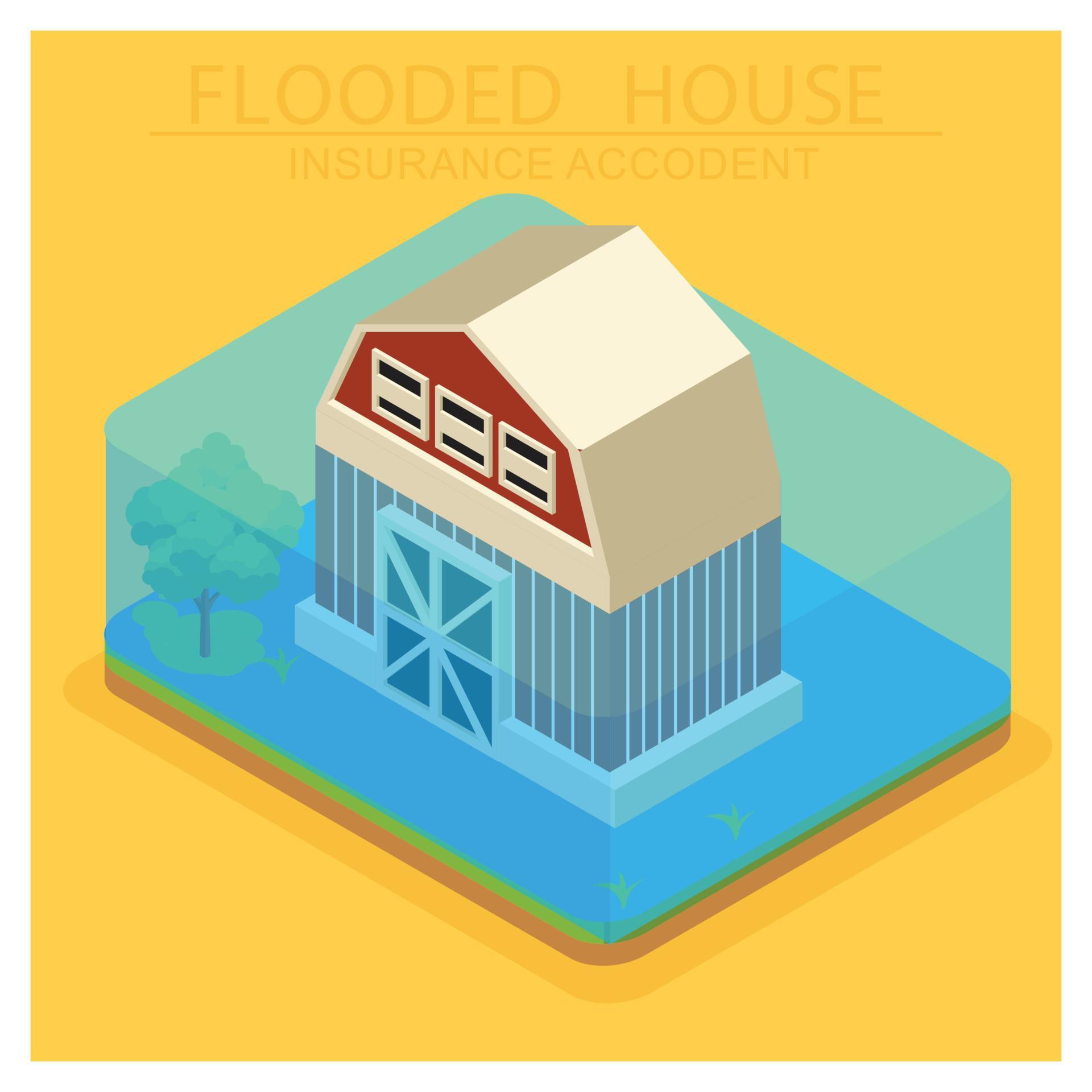 3D isometric house damage due to natural disaster. Vector Isometric ... 3D isometric house damage due to natural disaster. Vector Isometric ...