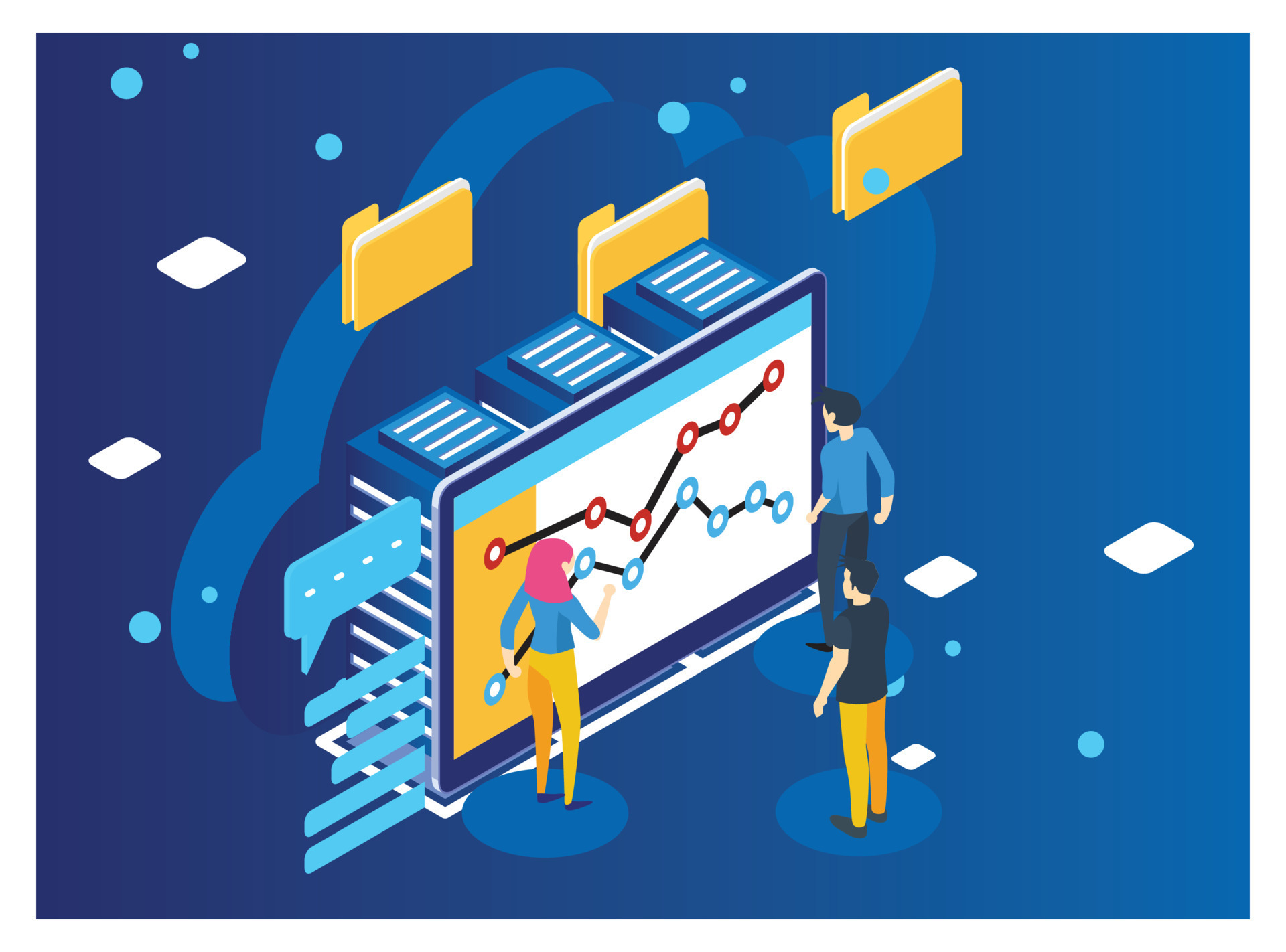 Modern Isometric Data Analysis Illustration Web Banners Suitable For Diagrams Infographics