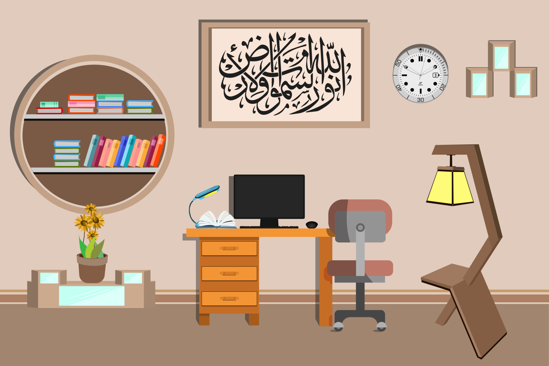 Vector Study Room 16395654 Vector Art at Vecteezy