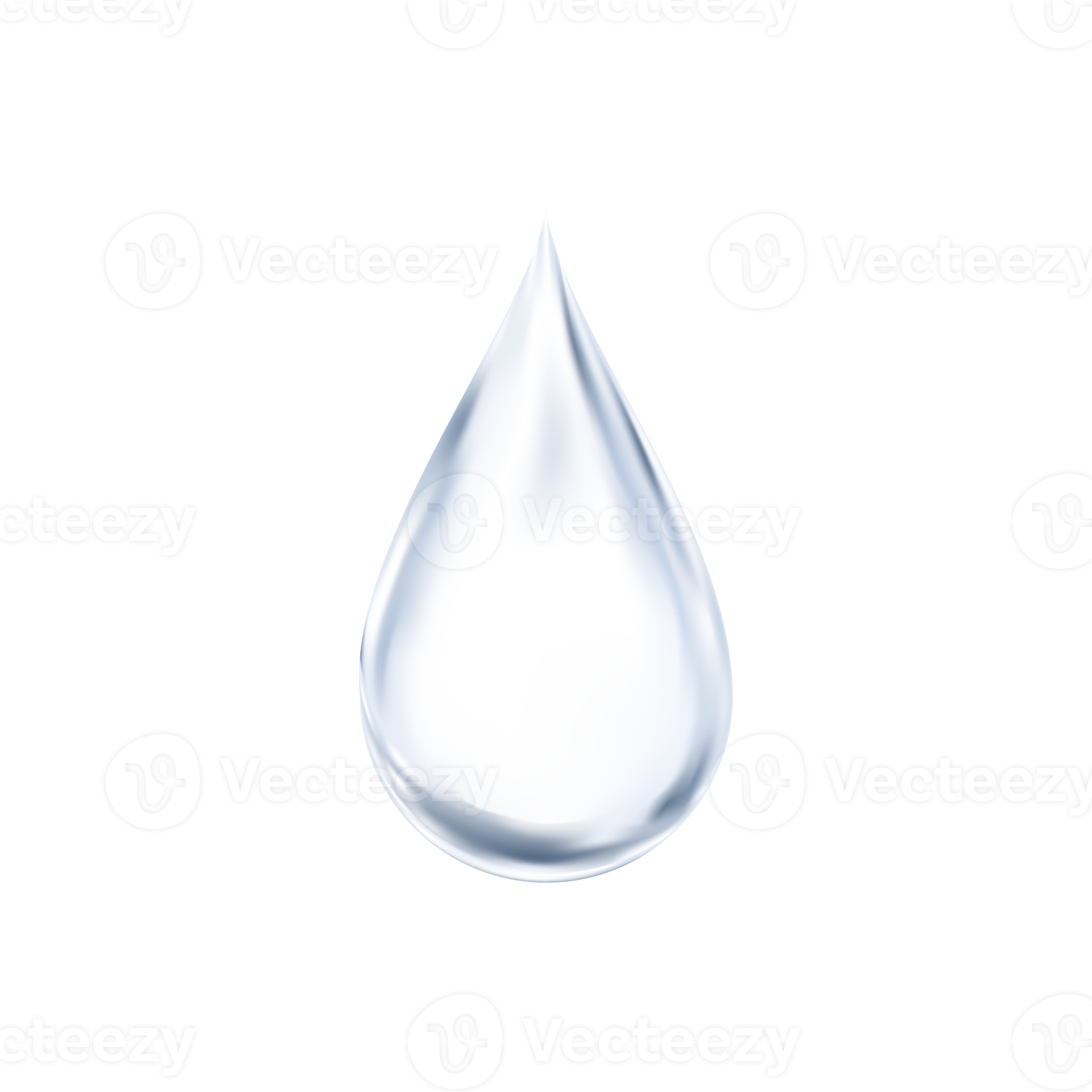 Clear Water drop on transparent in Grey color. Illustration isolated ...