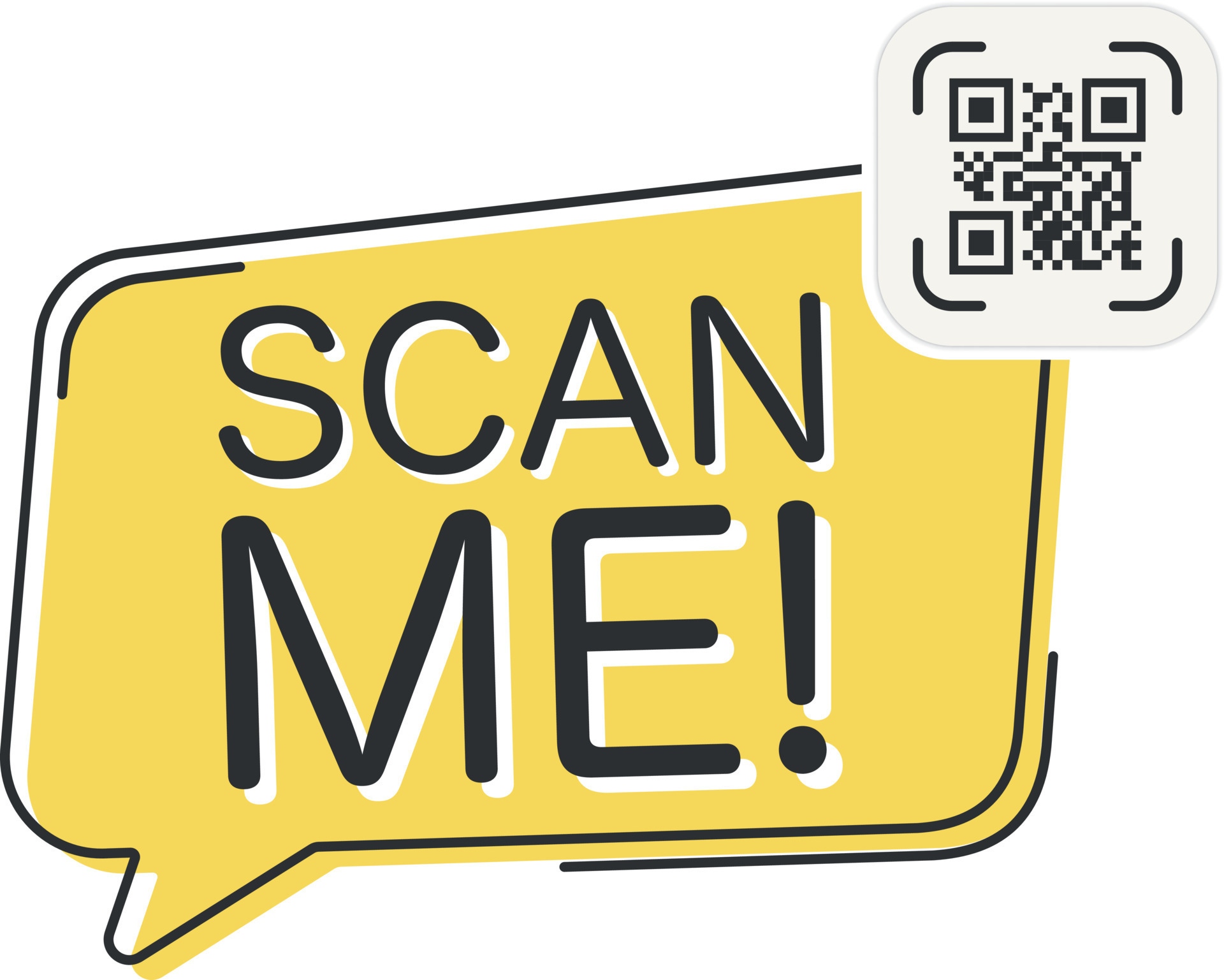 QR code scan me in speech bubble, scan me concept, icon. 16404597 ... QR code scan me in speech bubble, scan me concept, icon. 16404597 ...
