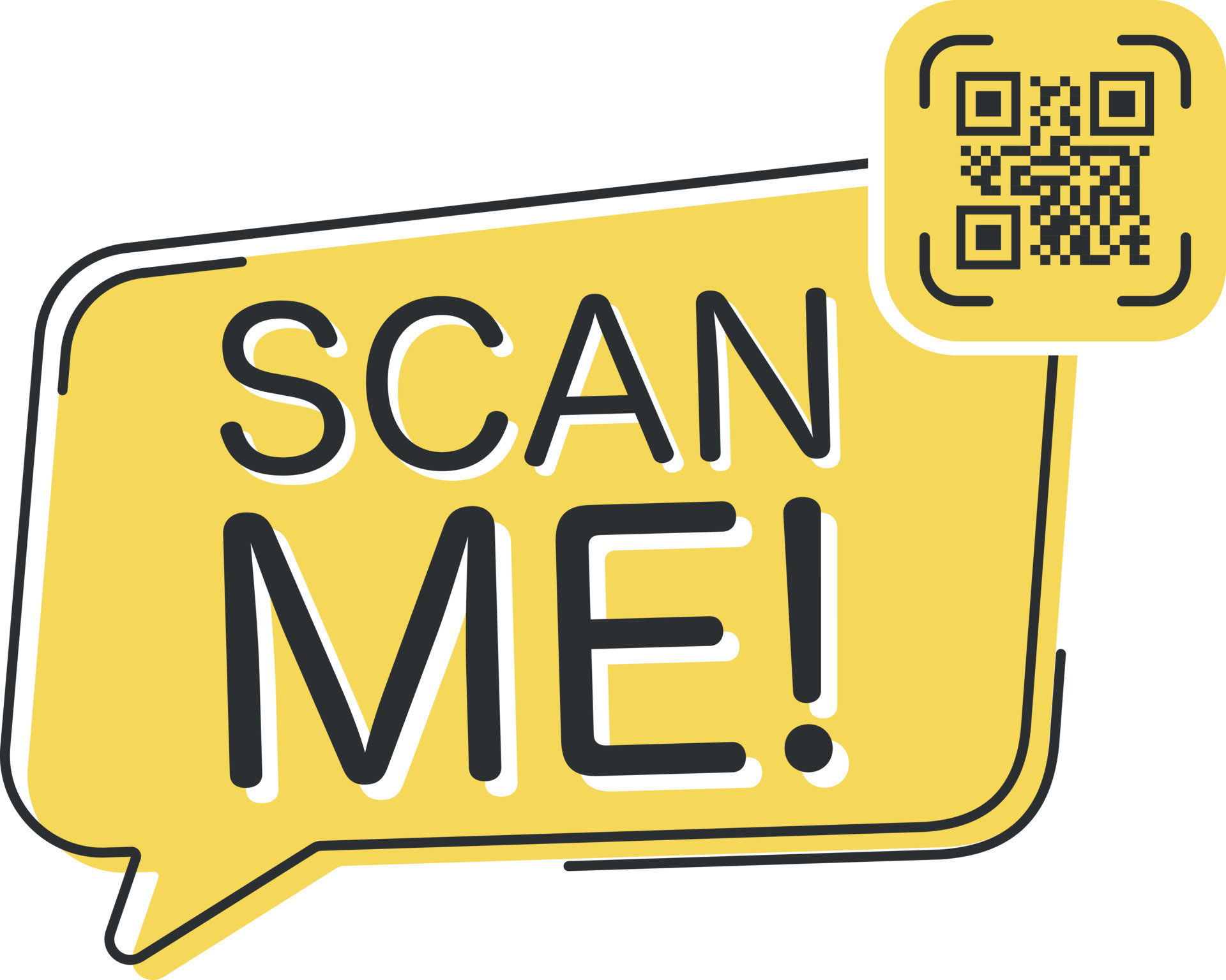 Qr Code Scan Me In Speech Bubble Scan Me Concept Icon 16404626 Vector Art At Vecteezy
