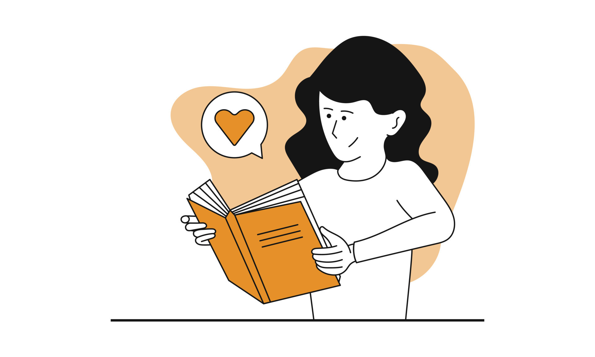 Woman Reading Book Vector Concept Illustration Education Character And