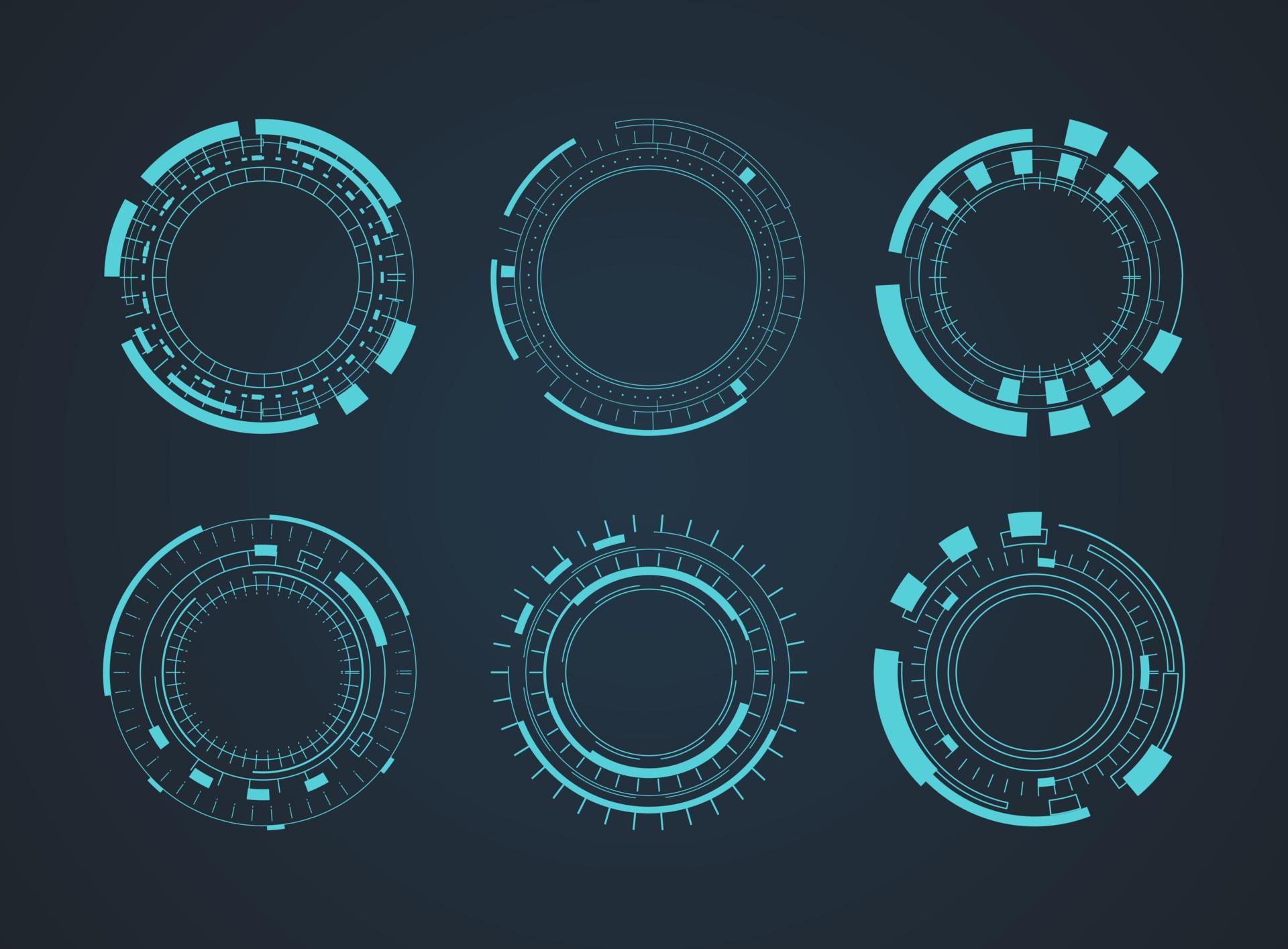 Futuristic abstract HUD. Circle technology elements set. Futuristic hud ... Futuristic abstract HUD. Circle technology elements set. Futuristic hud ...