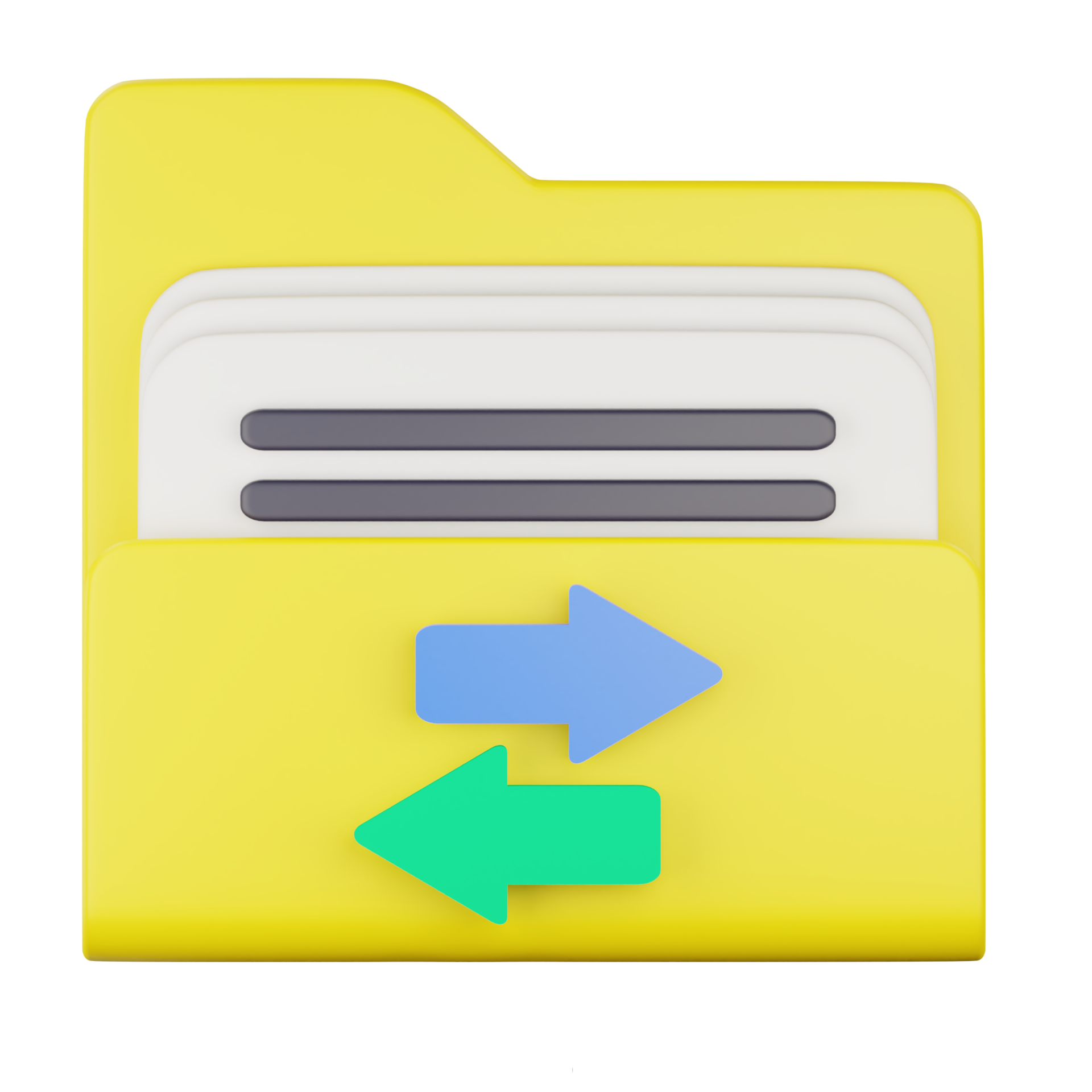3d Data Transfer Folder Icon Illustration 16407425 Png