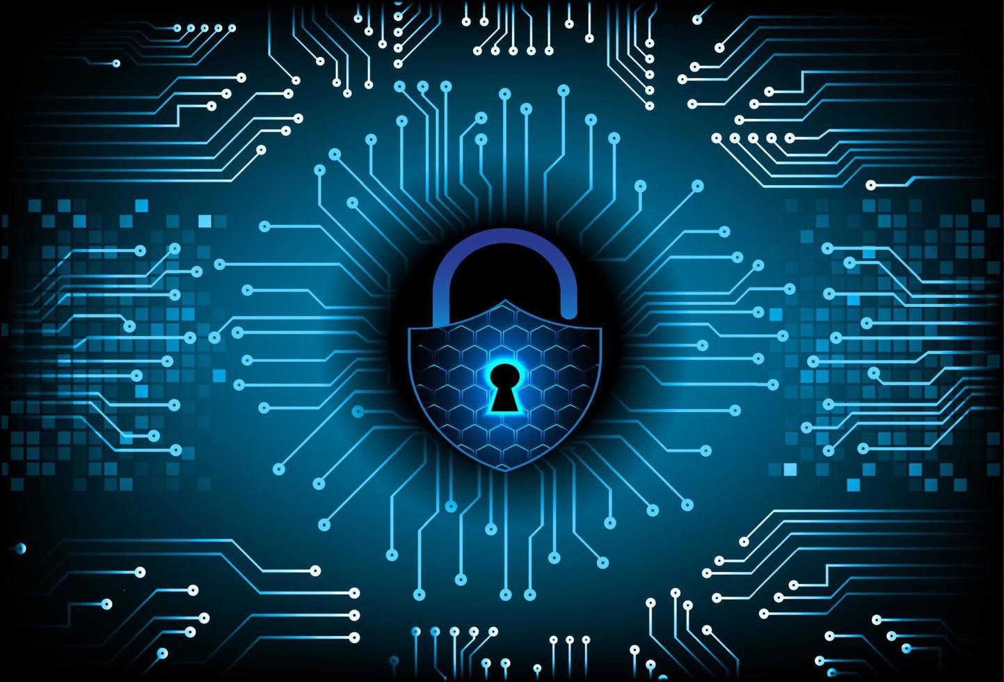 Modern Cybersecurity Technology Background With Padlock 16407937 Vector