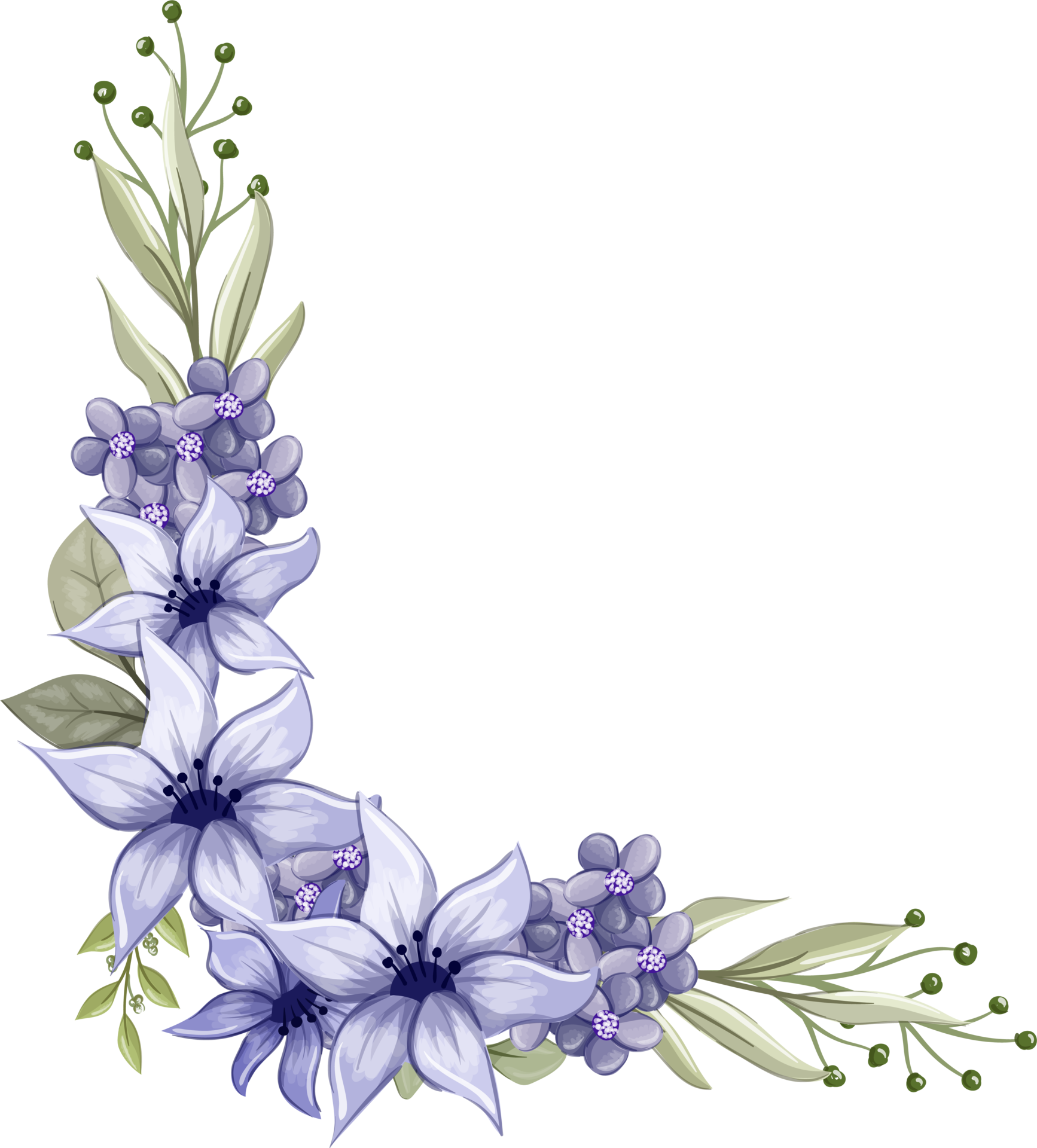Flower Corner Border Purple Flower Corner Border Purple