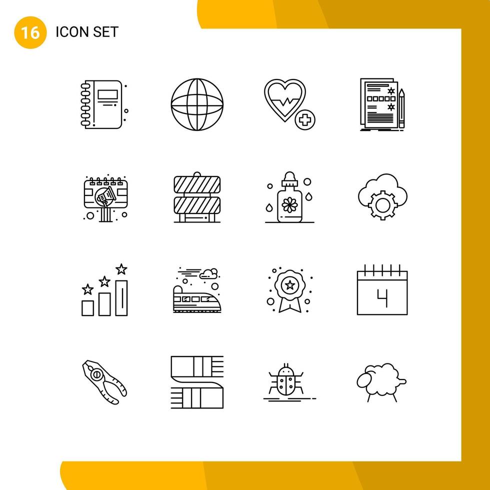 16 Universal Outlines Set For Web And Mobile Applications Advertisement System Love Hardware