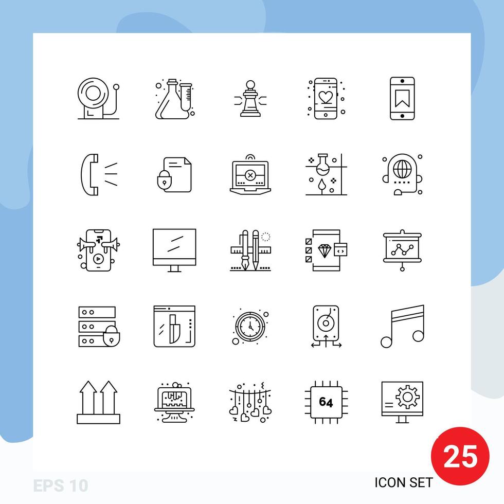 Universal Icon Symbols Group Of 25 Modern Lines Of Like Application Chess Tactic Game Editable