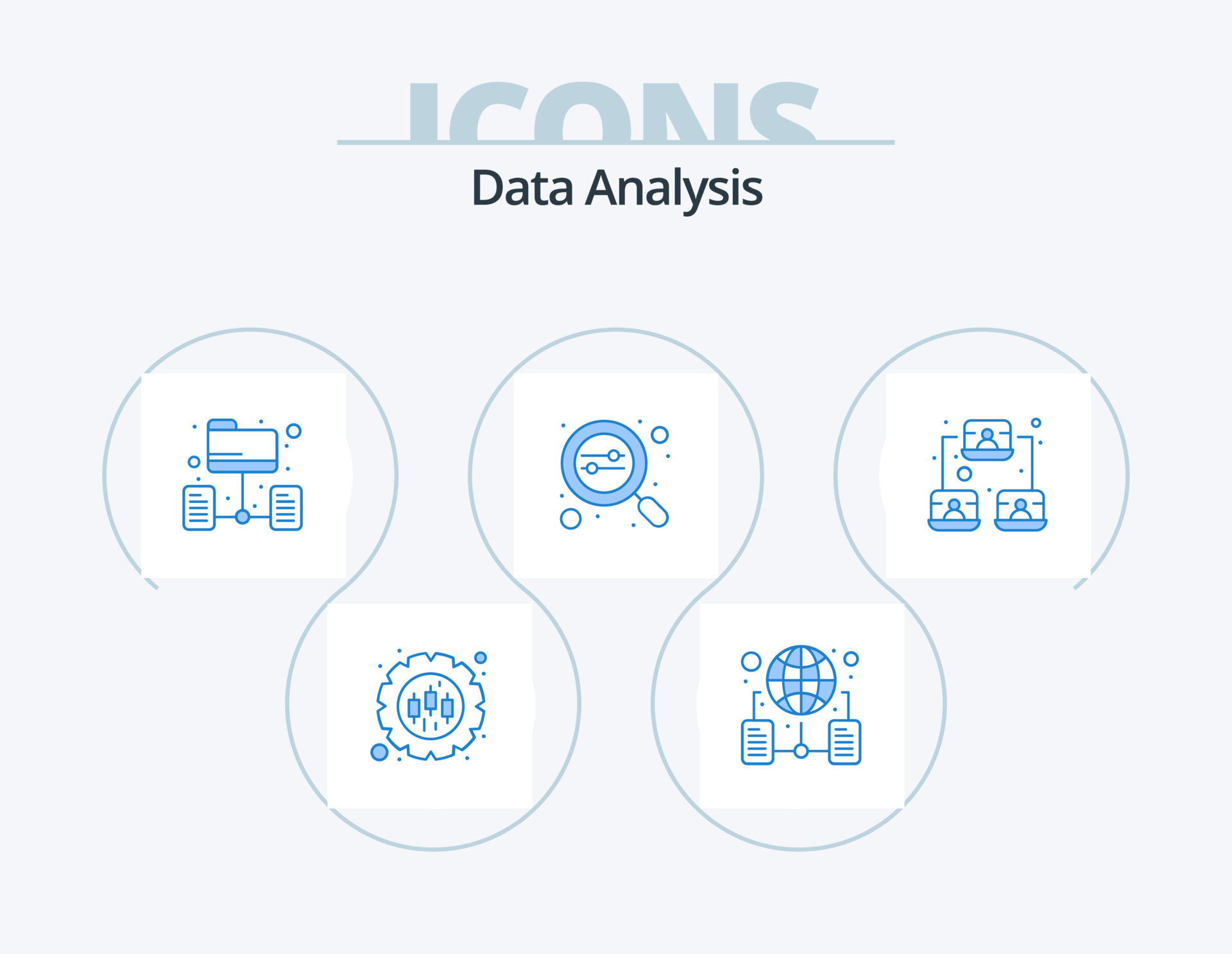 Data Analysis Blue Icon Pack 5 Icon Design. management. data. network ...
