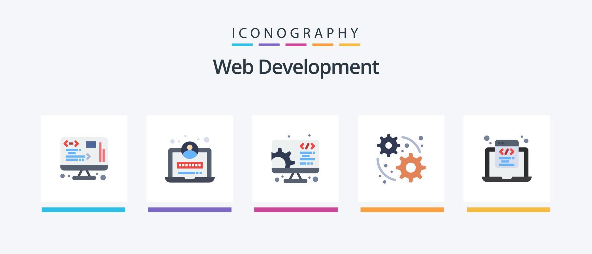Web Development Flat 5 Icon Pack Including Programming Html Service Coding Web Creative 4880