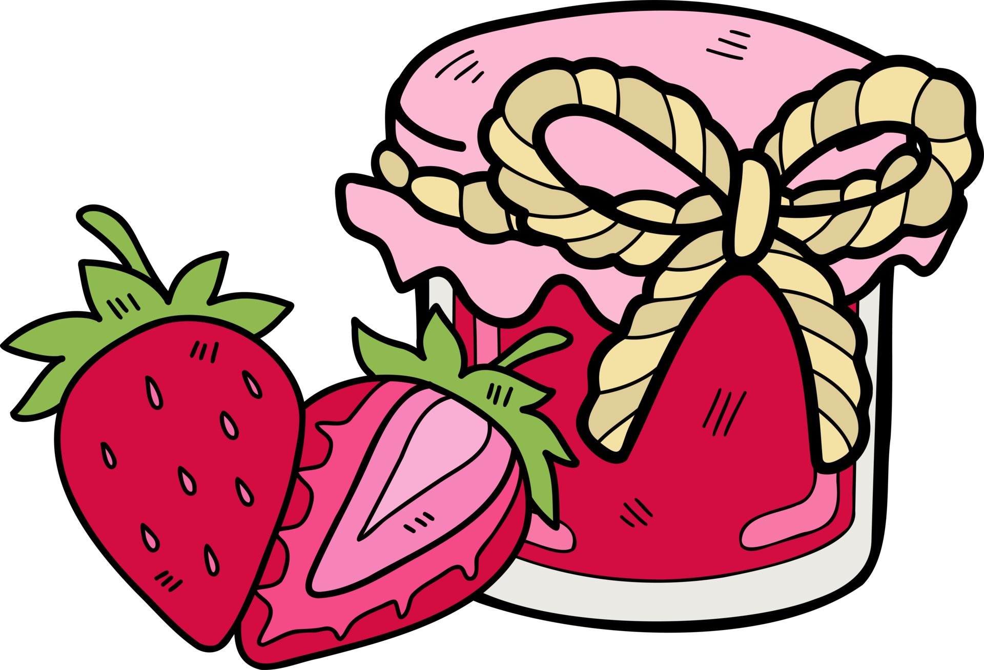 Hand Drawn Strawberry Jam Jar Illustration 16409689 Png