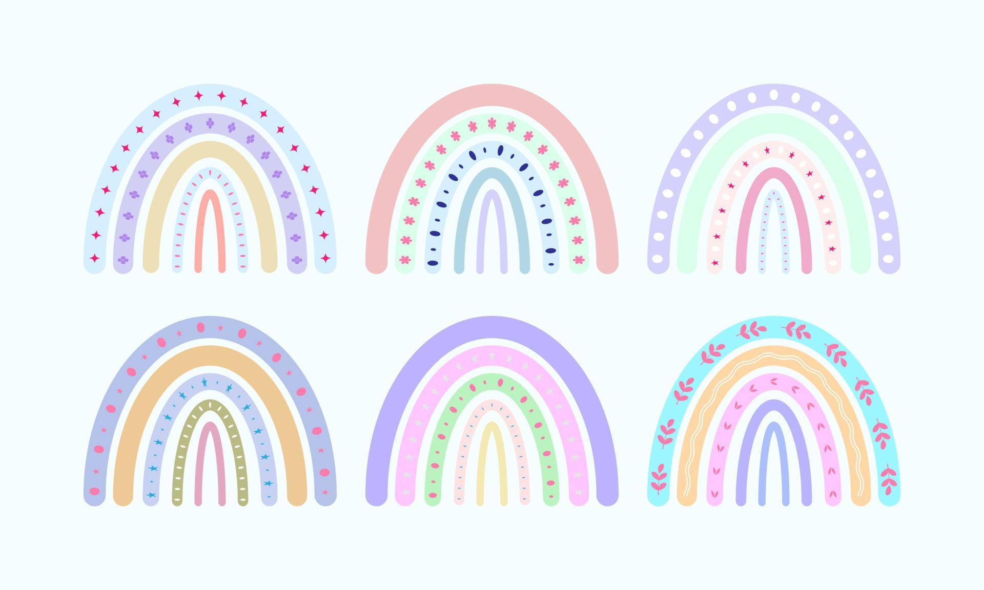 Cute boho rainbow set 16410043 Vector Art at Vecteezy