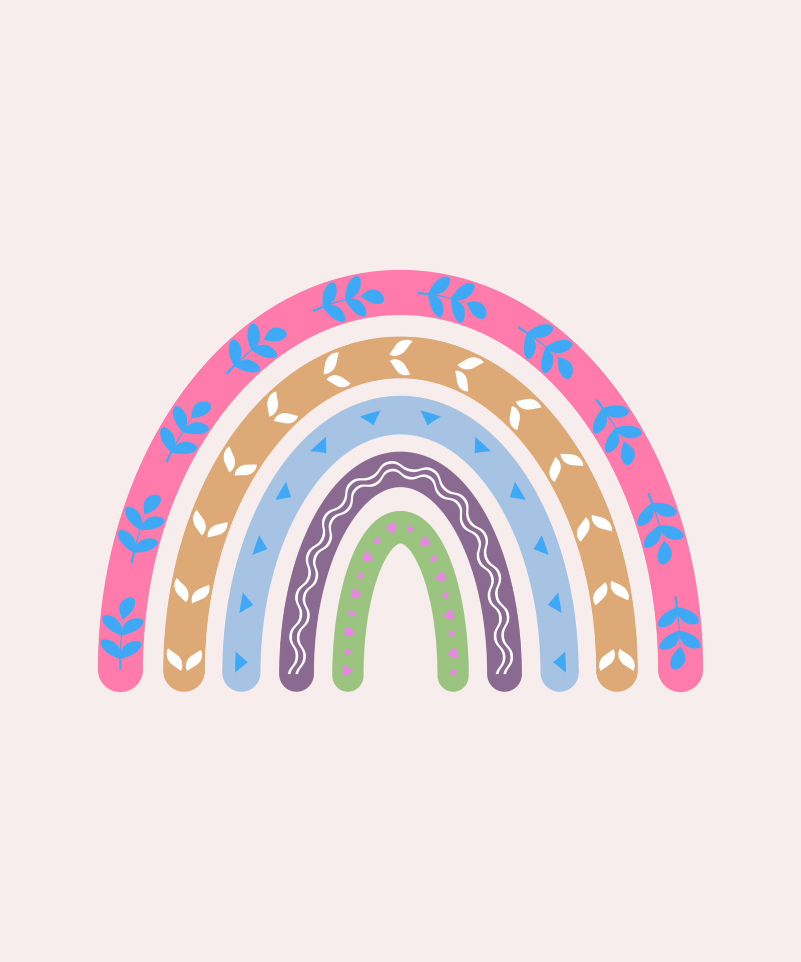 Cute boho rainbow 16410060 Vector Art at Vecteezy