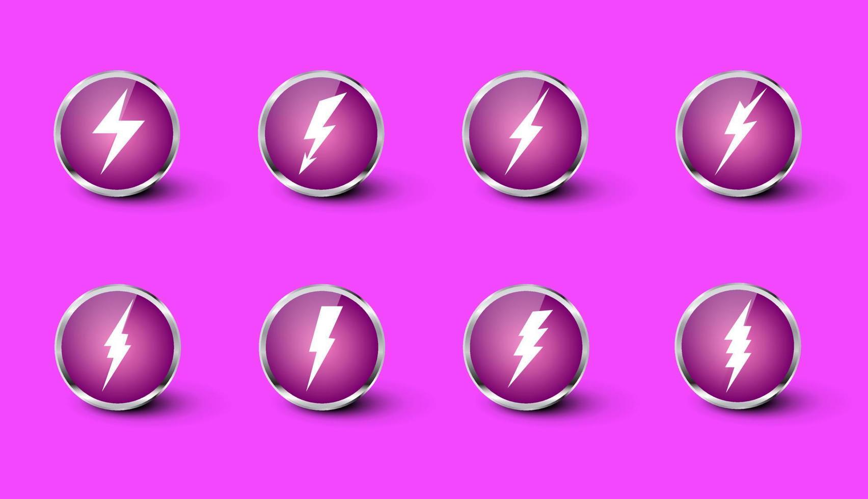 Set thunder and bolt lighting flash icon. Electric power thunderbolt or dangerous sign. 16410816 ...