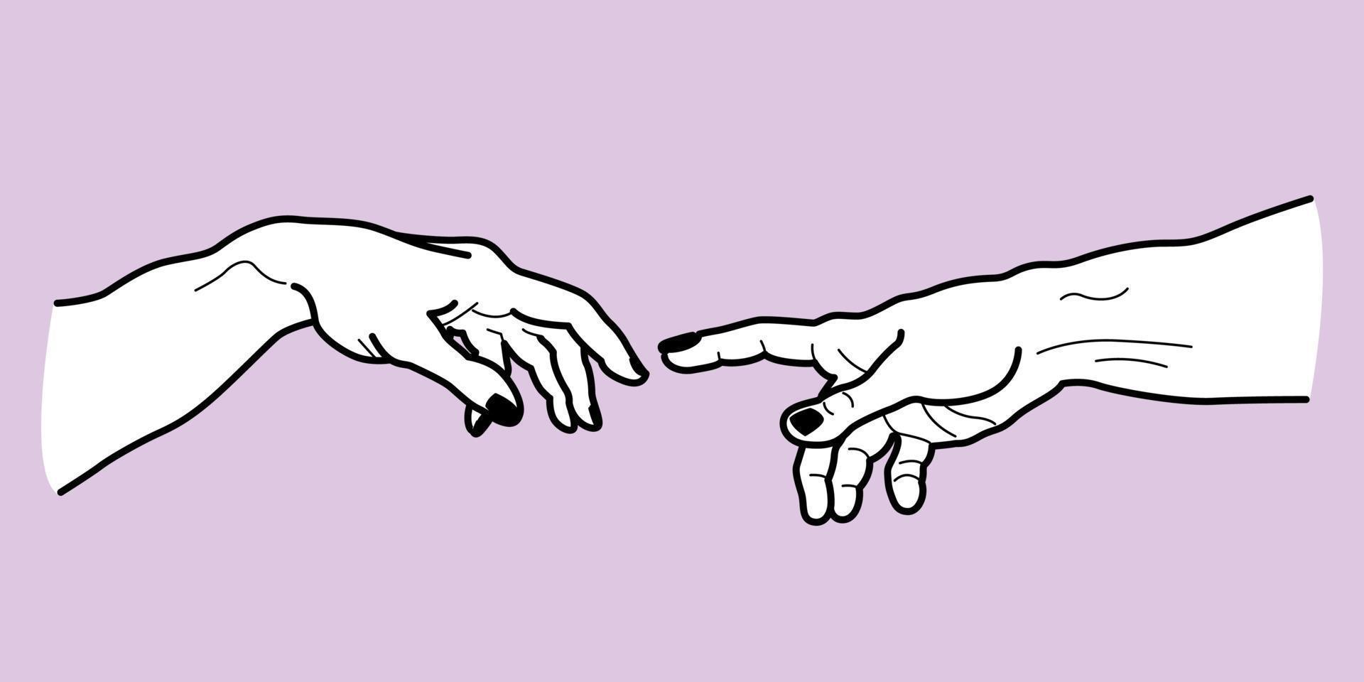 Creation of Adam's hands, michelangelo vector hands, line art 16411791 ...