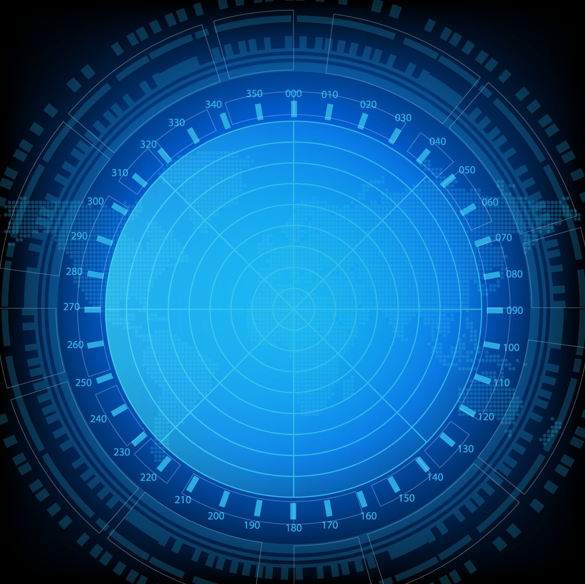 concepto de vector de holograma ai hud circular de radar para pantalla ...