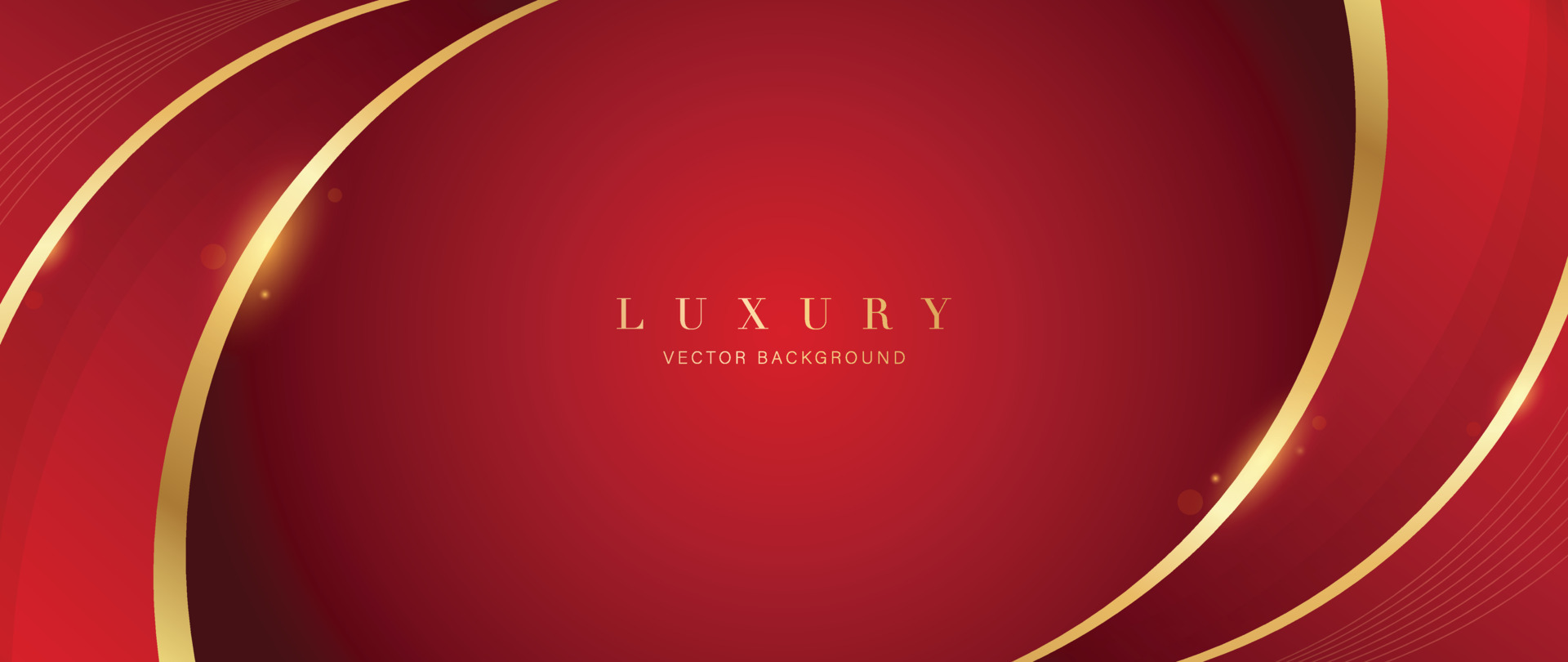 Luxury Red Background Vector Abstract Red And Golden Lines Background With Glow Effect Modern