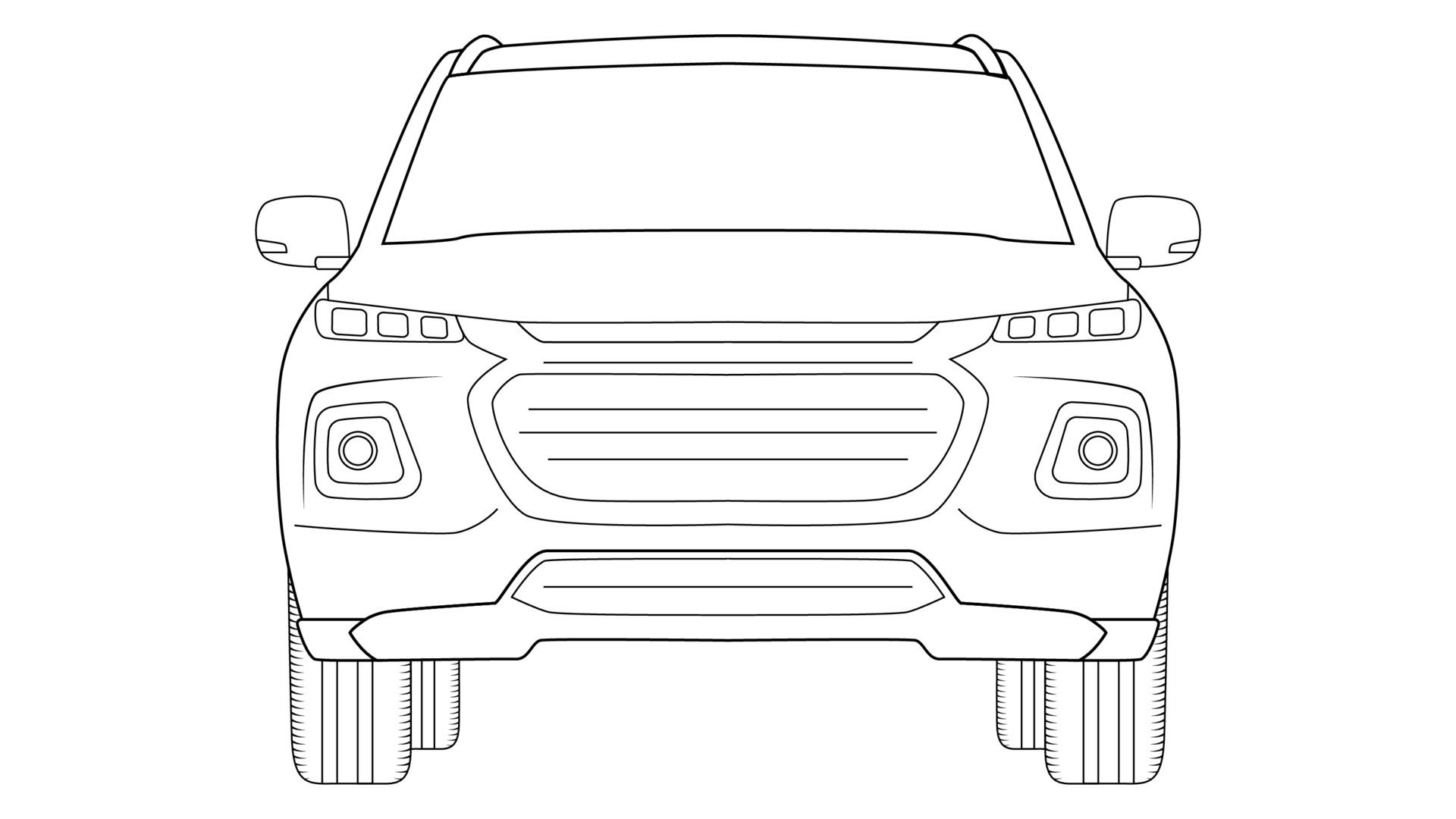 Premium Suv Car Outline Vector Illustration On White Background 16412632 Vector Art At Vecteezy