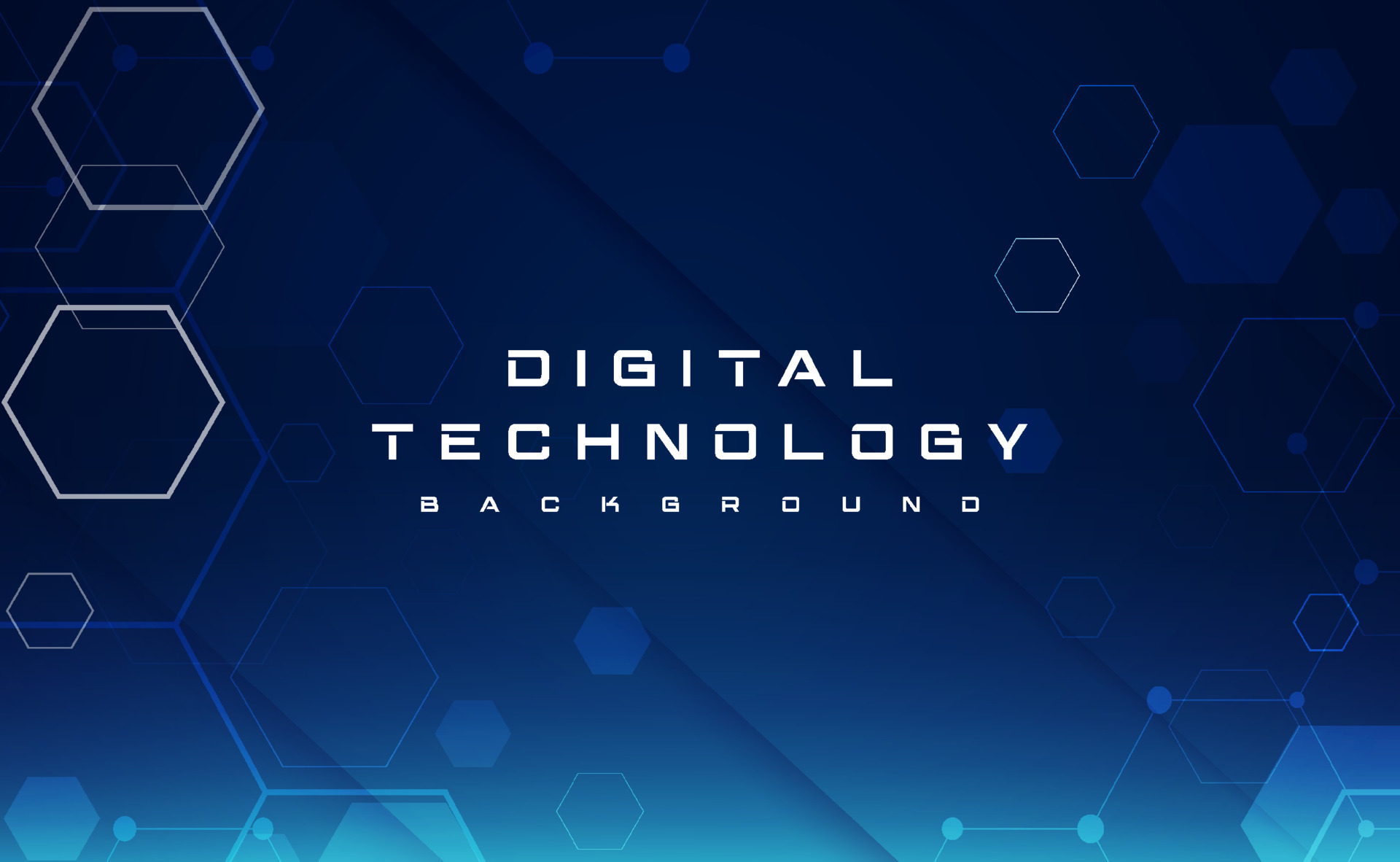 Digital Technology Banner Blue Green Background Concept Cyber