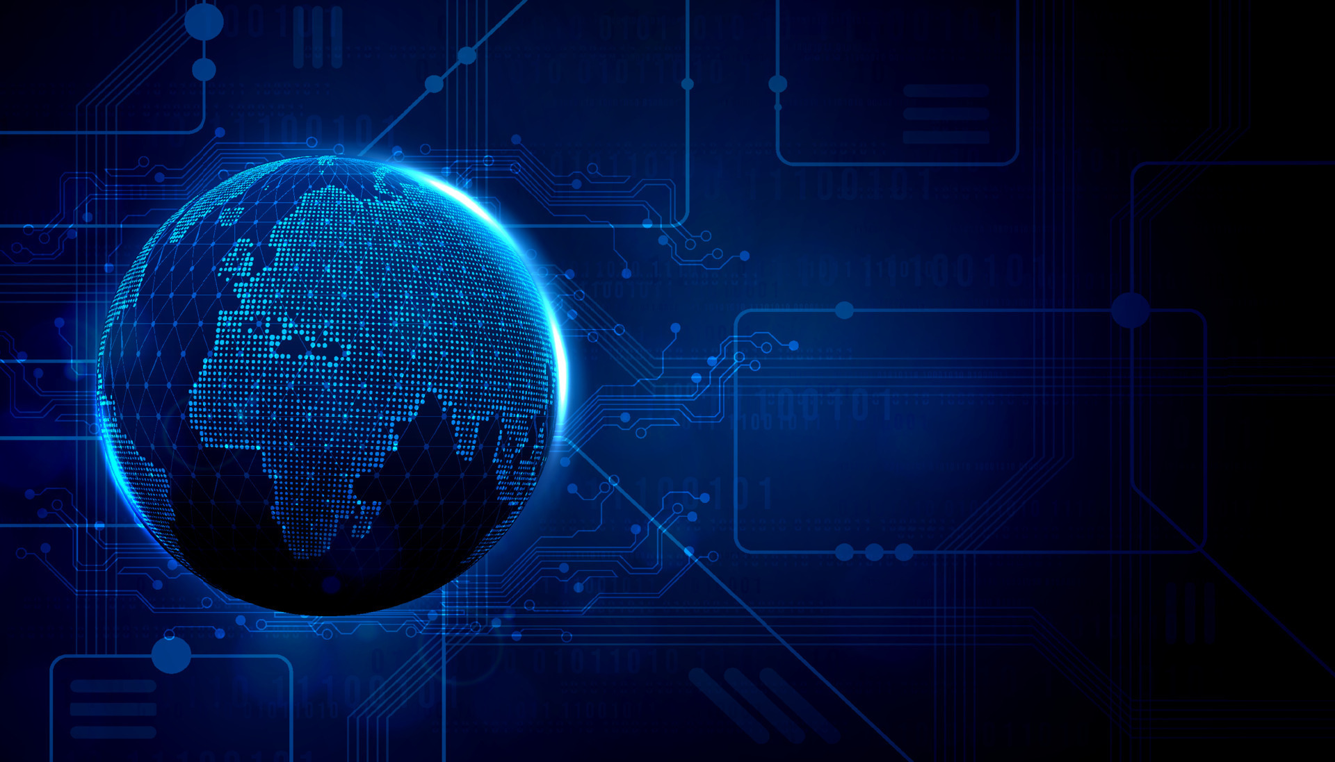 Digital Technology Worldwide Global Network Internet Connection Blue