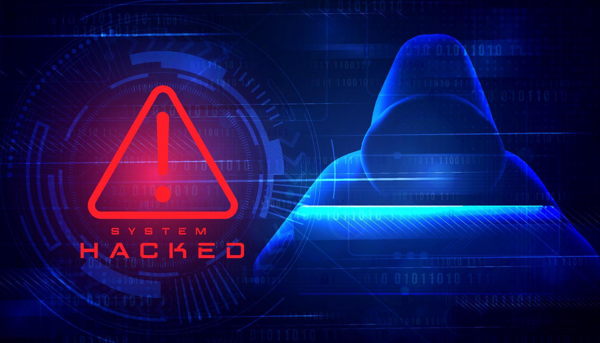 Cybersecurity Hacker data security technology blue background, secure theft, crime hack digital ...