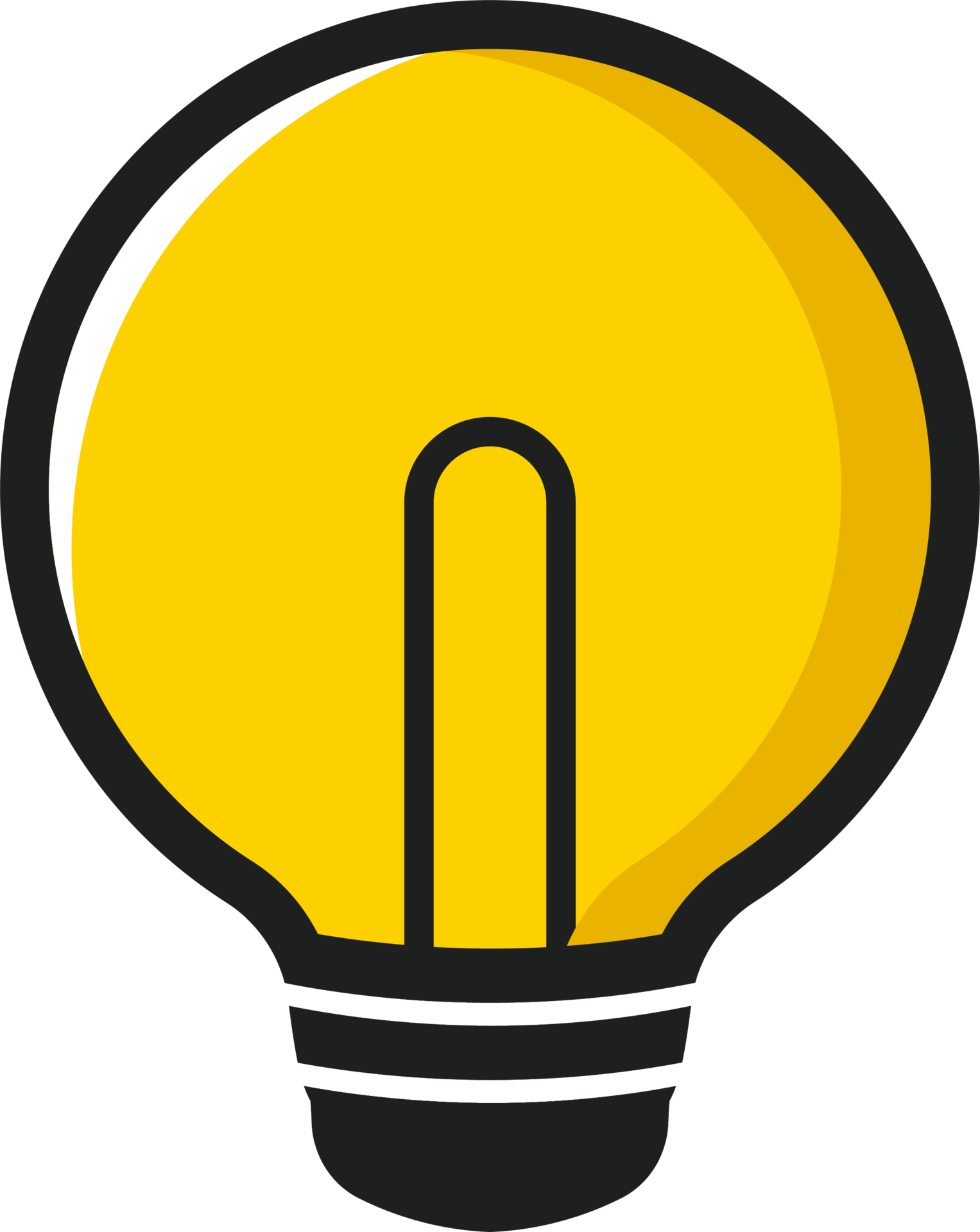 Bulb icon in yellow colors. Idea lamp illustration. 16416800 PNG