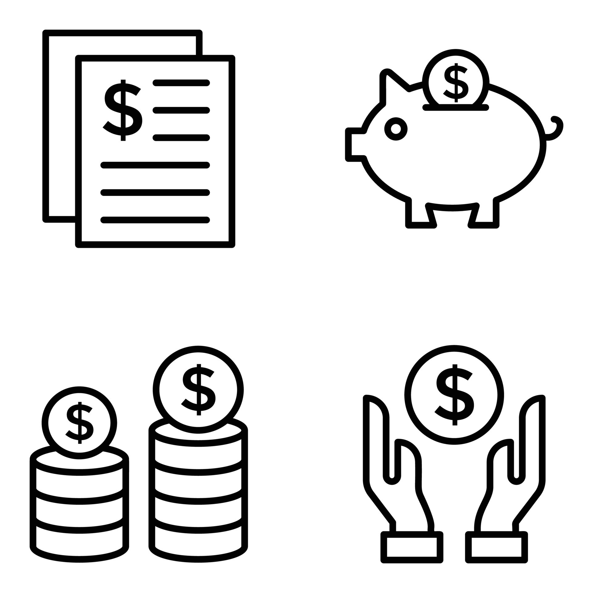 Pack of Finance Icons 16429178 Vector Art at Vecteezy
