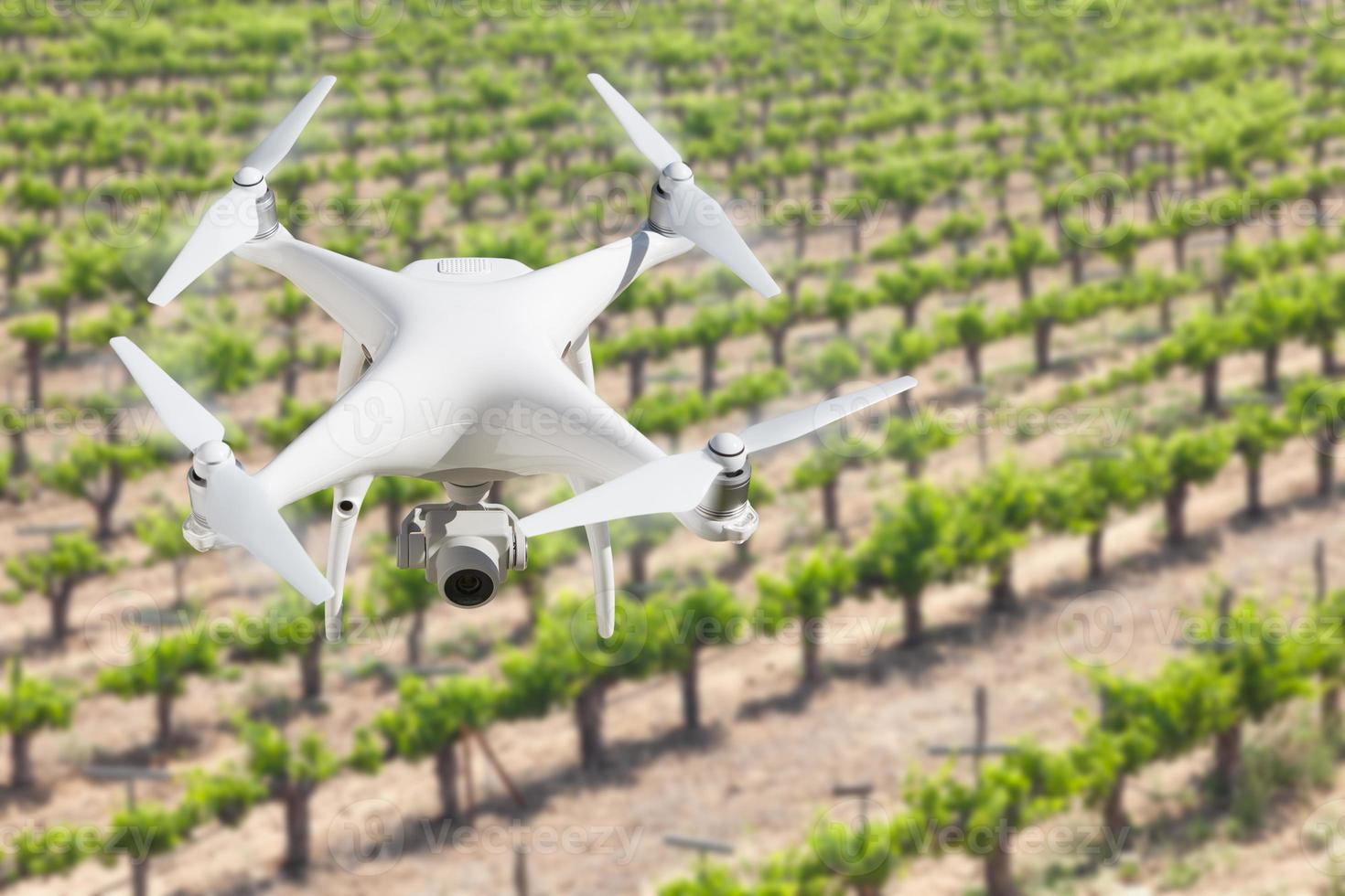 Unmanned Aircraft System UAV Quadcopter Drone In The Air Over Grape Vineyard Farm 16432360 Stock ...