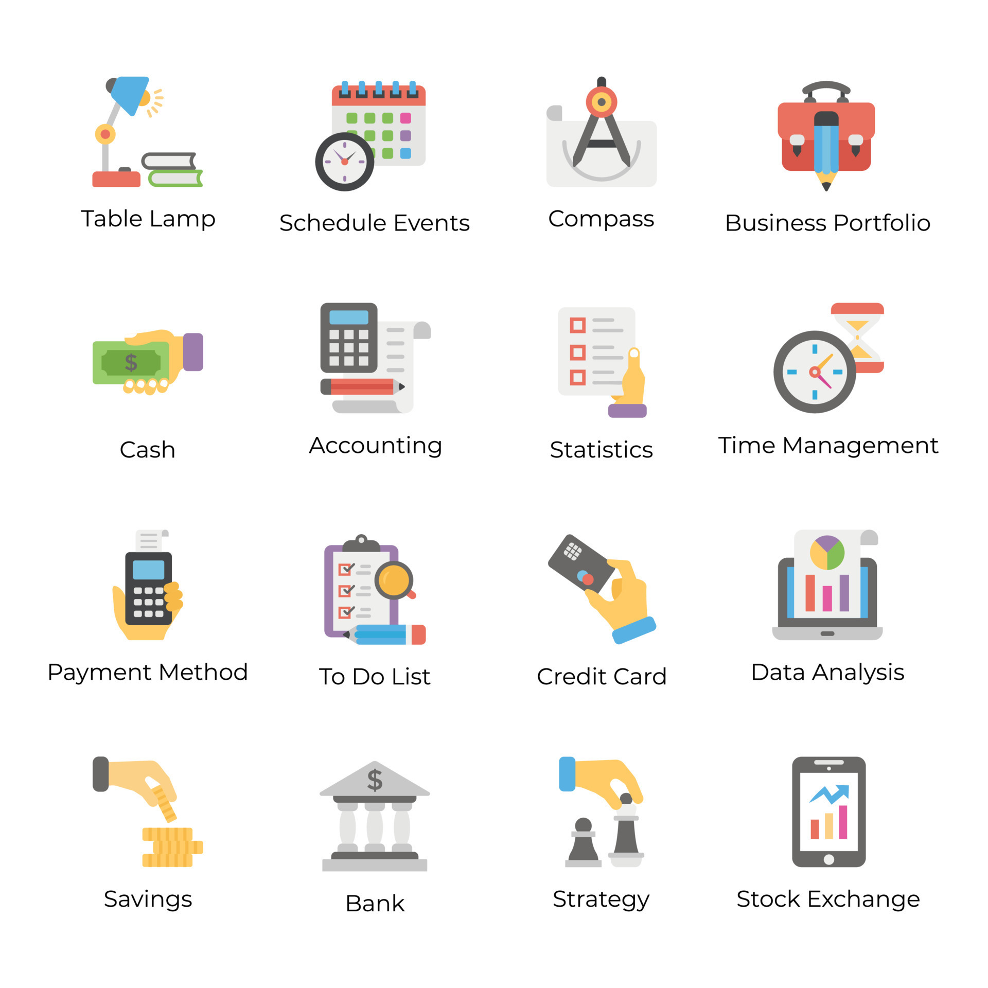 Set of Business and Trade Flat Icons 16435740 Vector Art at Vecteezy Set of Business and Trade Flat Icons 16435740 Vector Art at Vecteezy