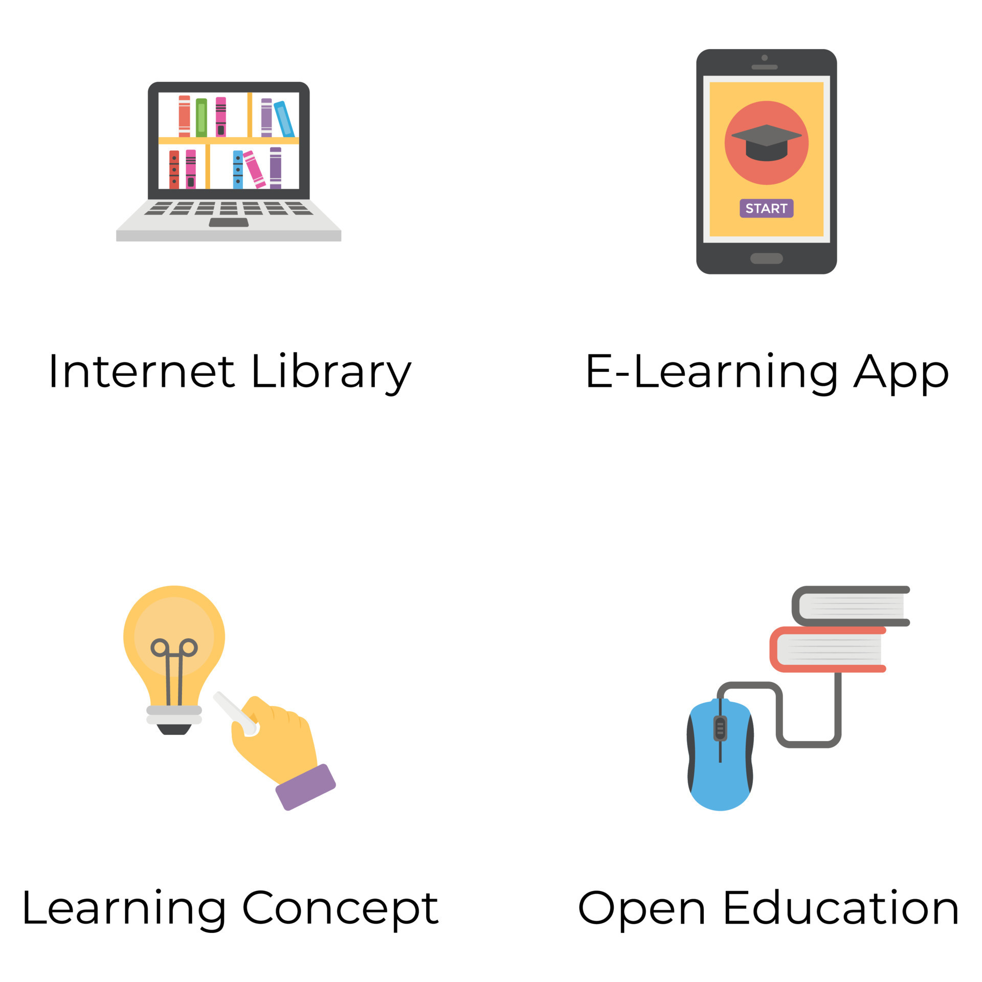 Pack of Virtual Learning Icons 16436654 Vector Art at Vecteezy