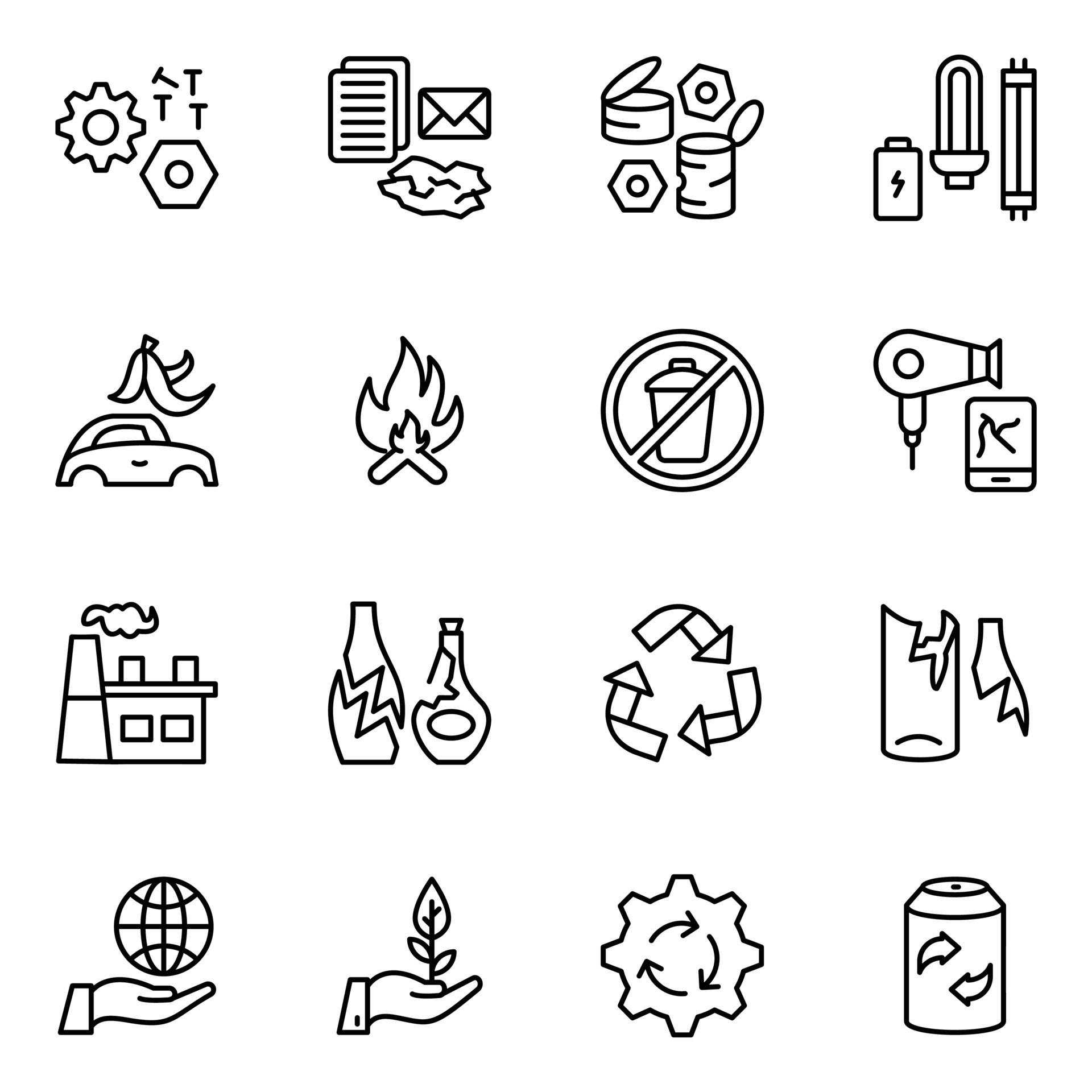 Pack of Waste Sorting Icons 16436658 Vector Art at Vecteezy Pack of Waste Sorting Icons 16436658 Vector Art at Vecteezy