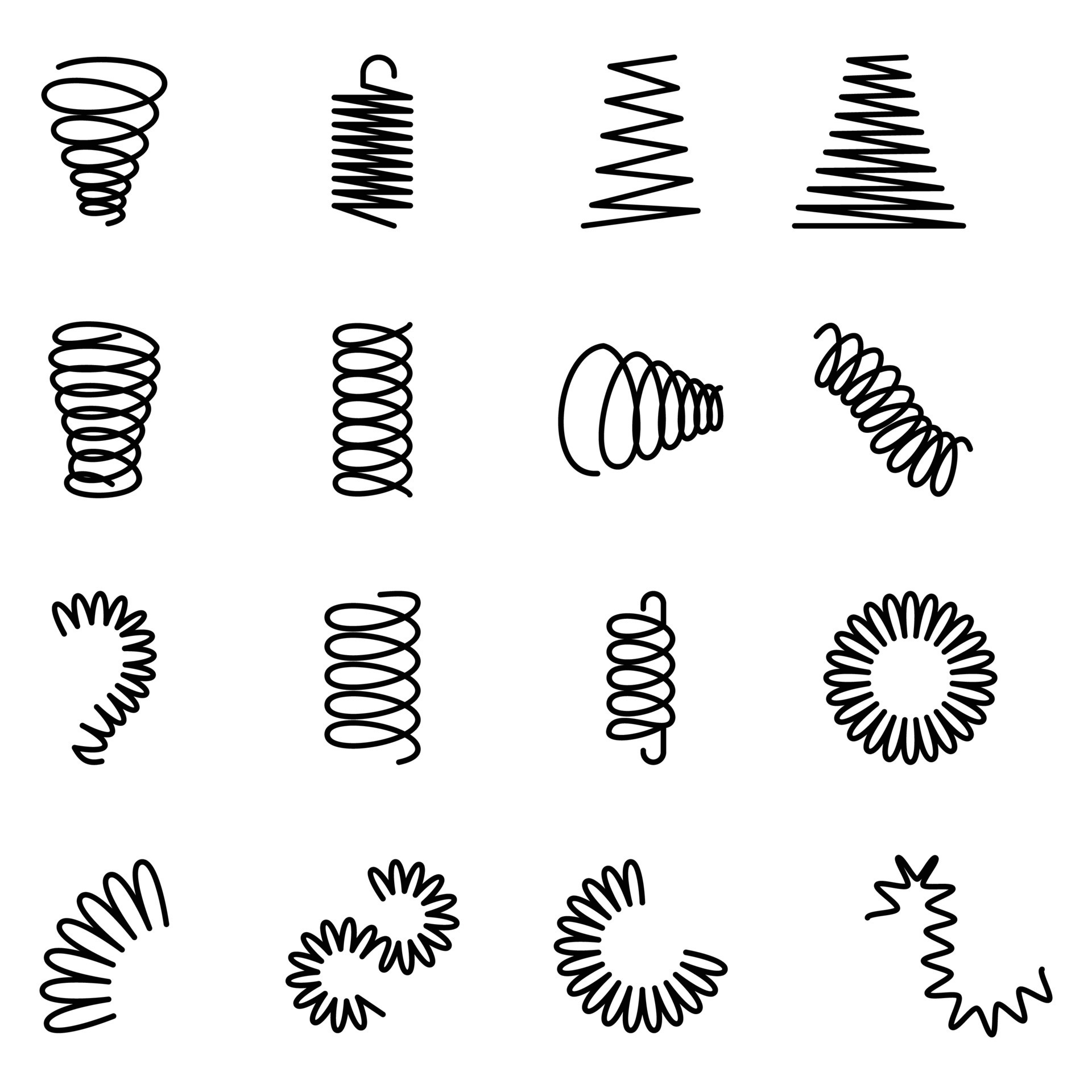 Metal Spring Line Vector Icons 16437744 Vector Art at Vecteezy Metal Spring Line Vector Icons 16437744 Vector Art at Vecteezy
