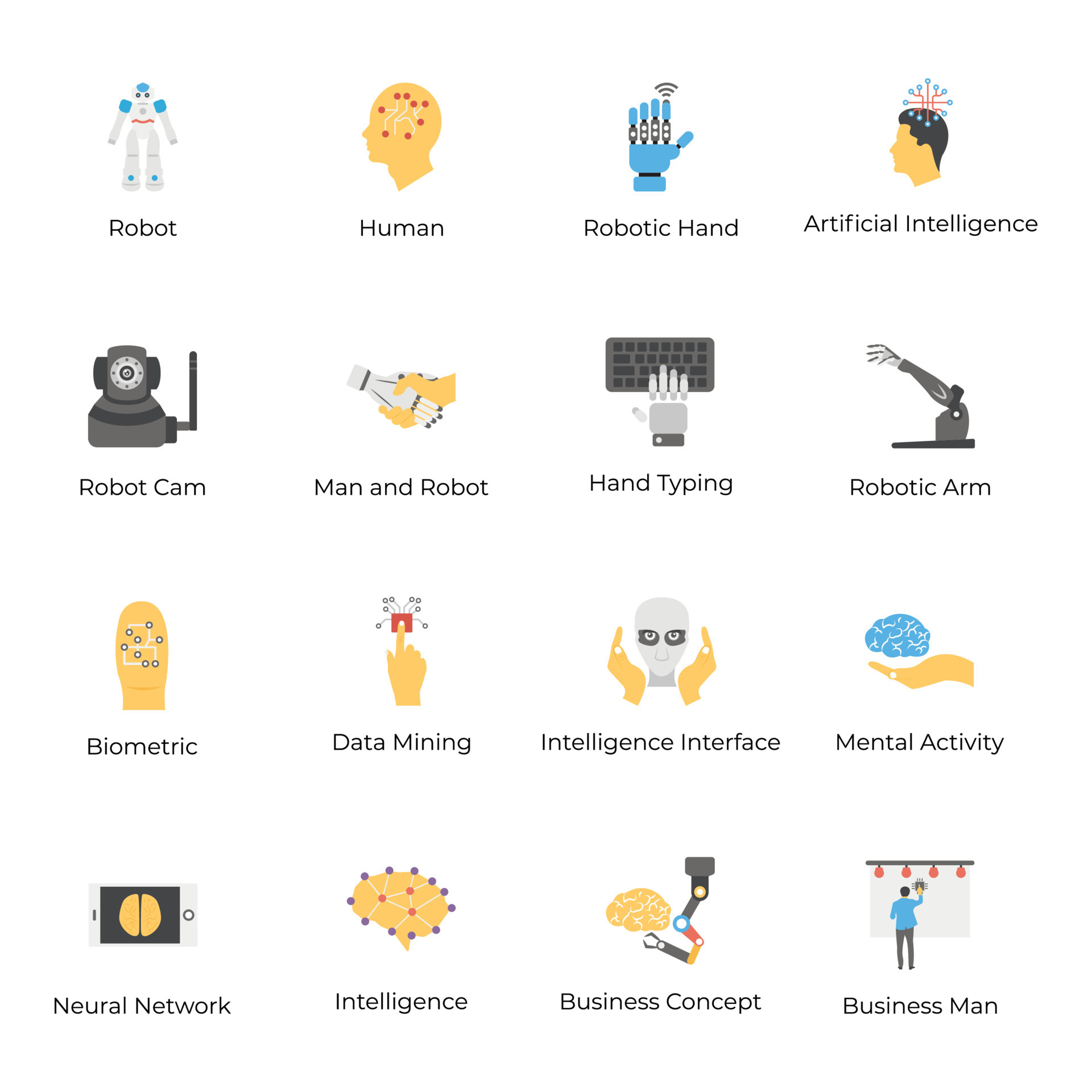 Artificial Intelligence Flat Icons Pack 16439014 Vector Art at Vecteezy Artificial Intelligence Flat Icons Pack 16439014 Vector Art at Vecteezy