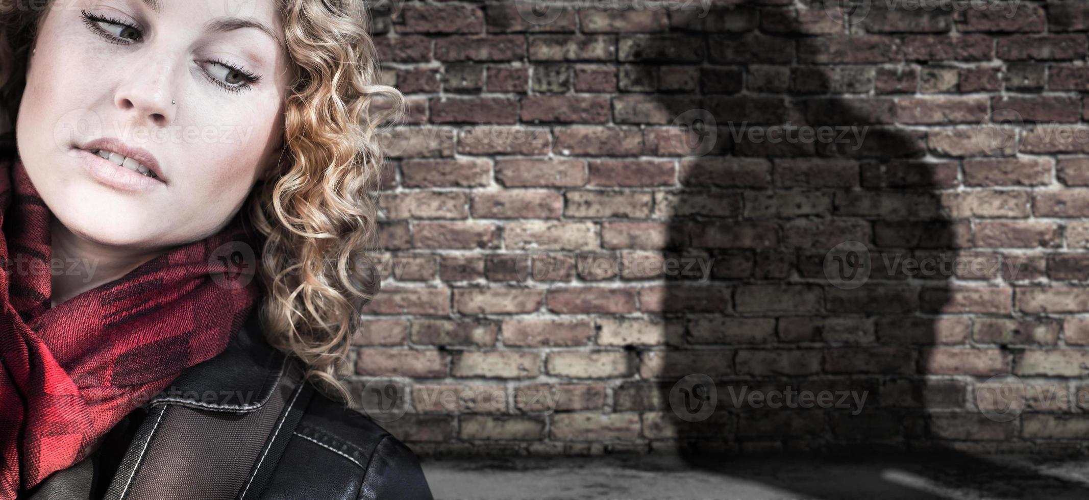 Frightened Young Adult Woman Walking As Mysterious Male Shadow Figure Lurks Nearby 16444918 ...