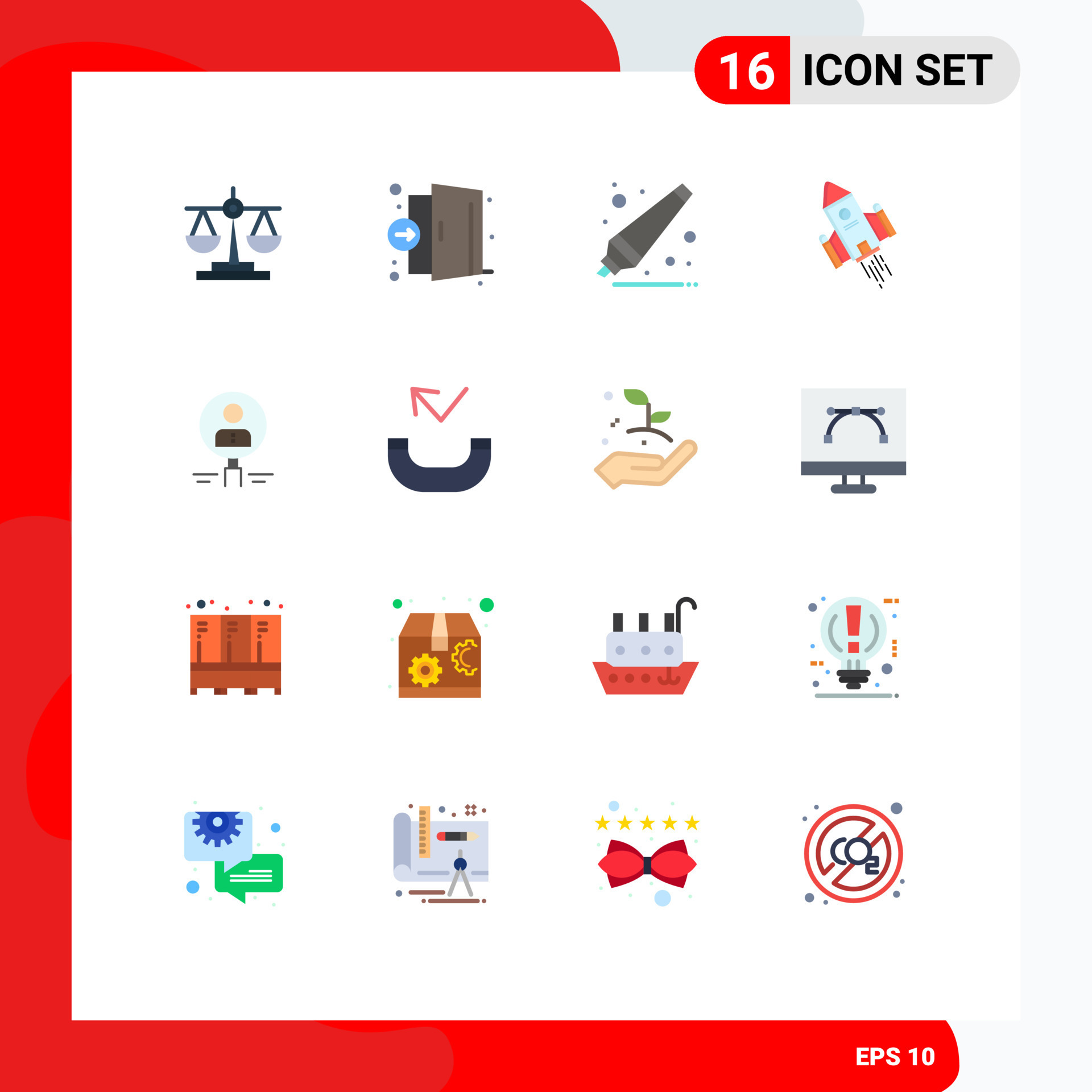 Set Of 16 Modern UI Icons Symbols Signs For Find Rocket Medical Space Space Craft Editable Pack