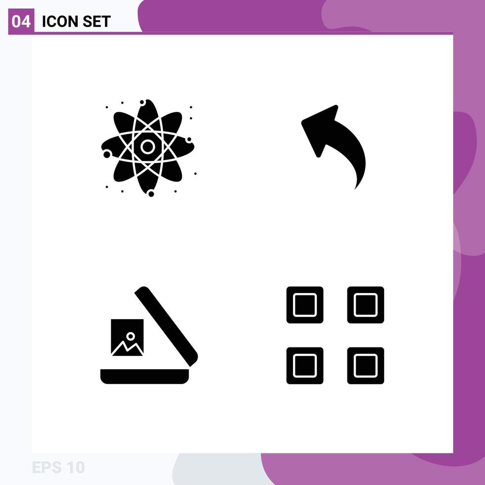 User Interface Pack of 4 Basic Solid Glyphs of physics picture arrow arrows layout Editable ...