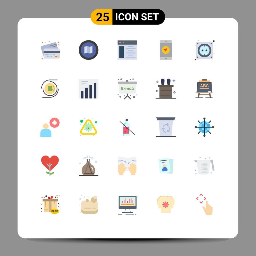 25 Universal Flat Colors Set For Web And Mobile Applications Cable Mobile Apps Mapquest Message