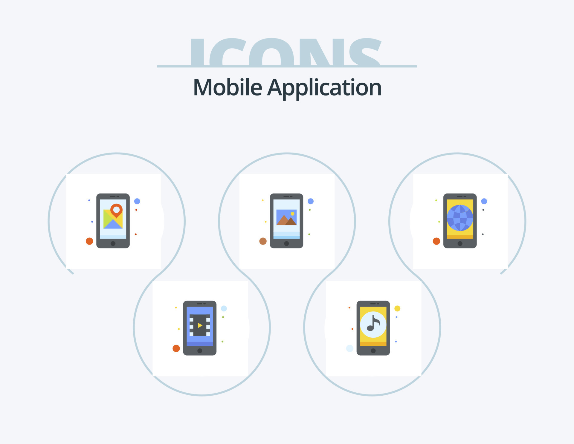 Mobile Application Flat Icon Pack 5 Icon Design. application. mobile ...
